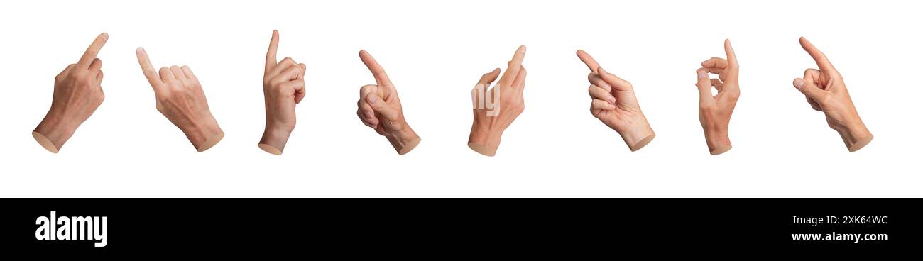 Index finger, pointer indicating, pointing to different sides, angles ...