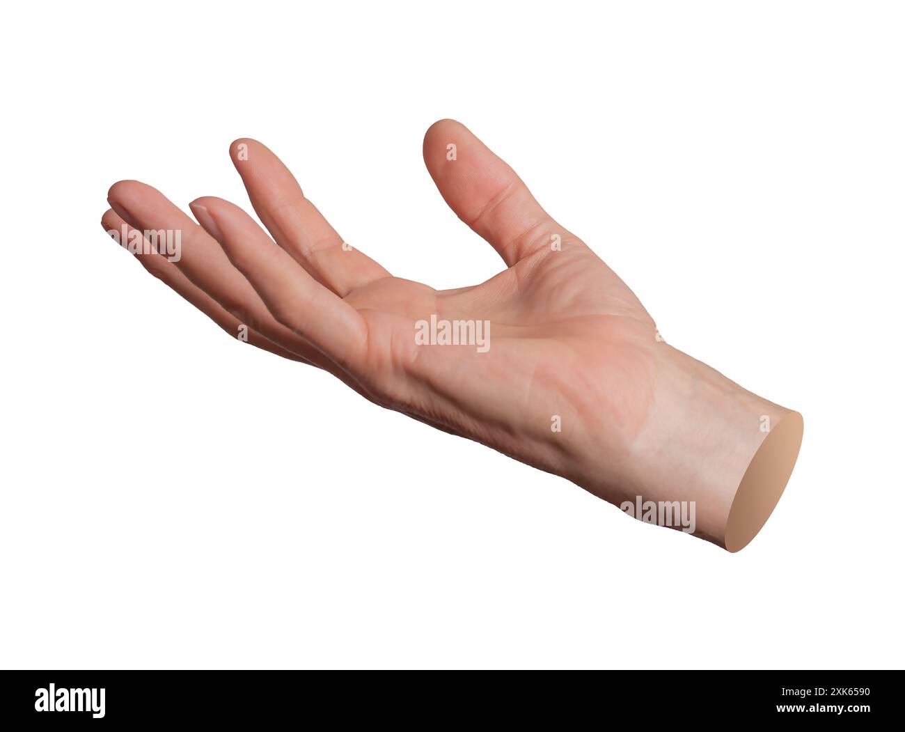 Hand gesture, reaching, taking with open palm, spreading isolated on ...