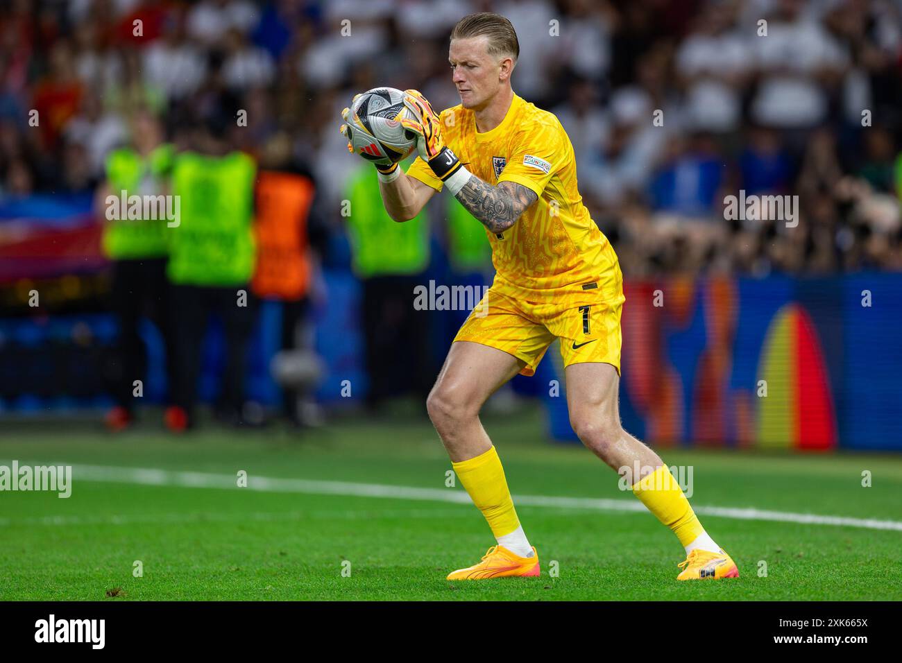 Jordan Pickford of England seen in action during the UEFA EURO 2024 ...