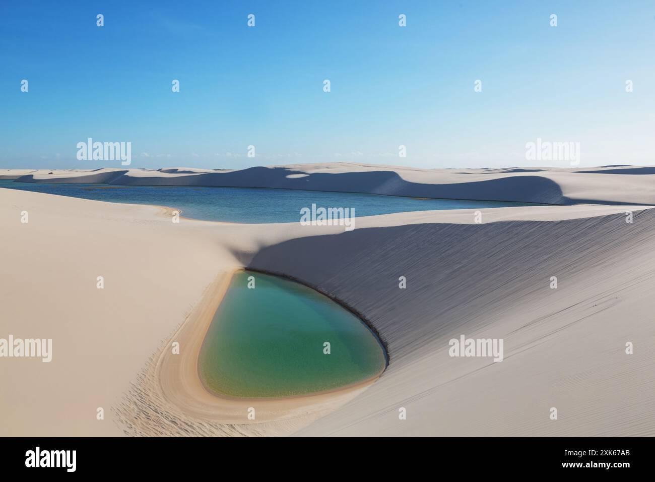 Lagoons in the desert of Lencois Maranhenses National Park, Brazil ...