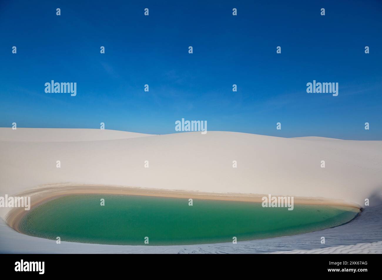Lagoons in the desert of Lencois Maranhenses National Park, Brazil ...