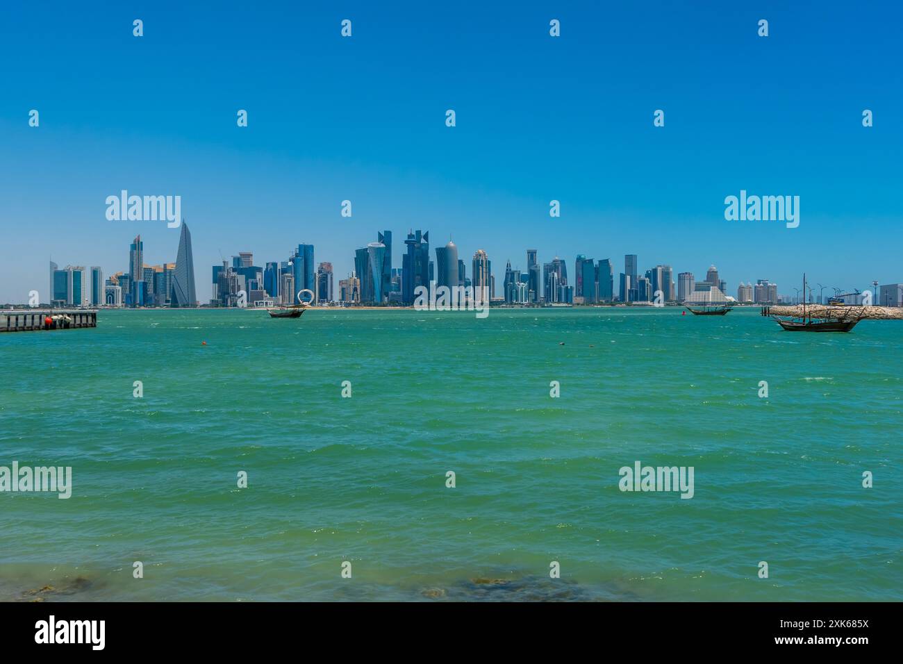 Doha, Qatar - May 10, 2024 - panorama view o fthe skyline of Doha Stock ...