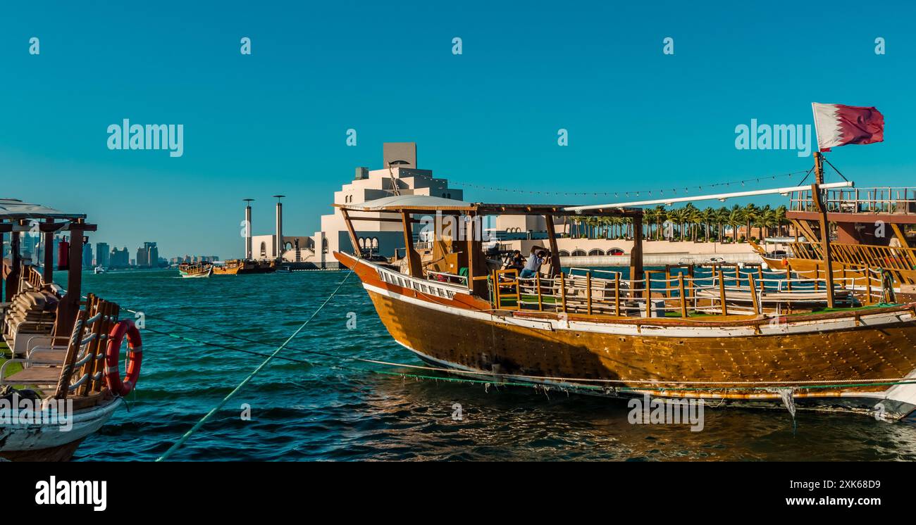 Doha, Qatar - May 19 , 2024 - panoramic view of the Museum of Islamic ...