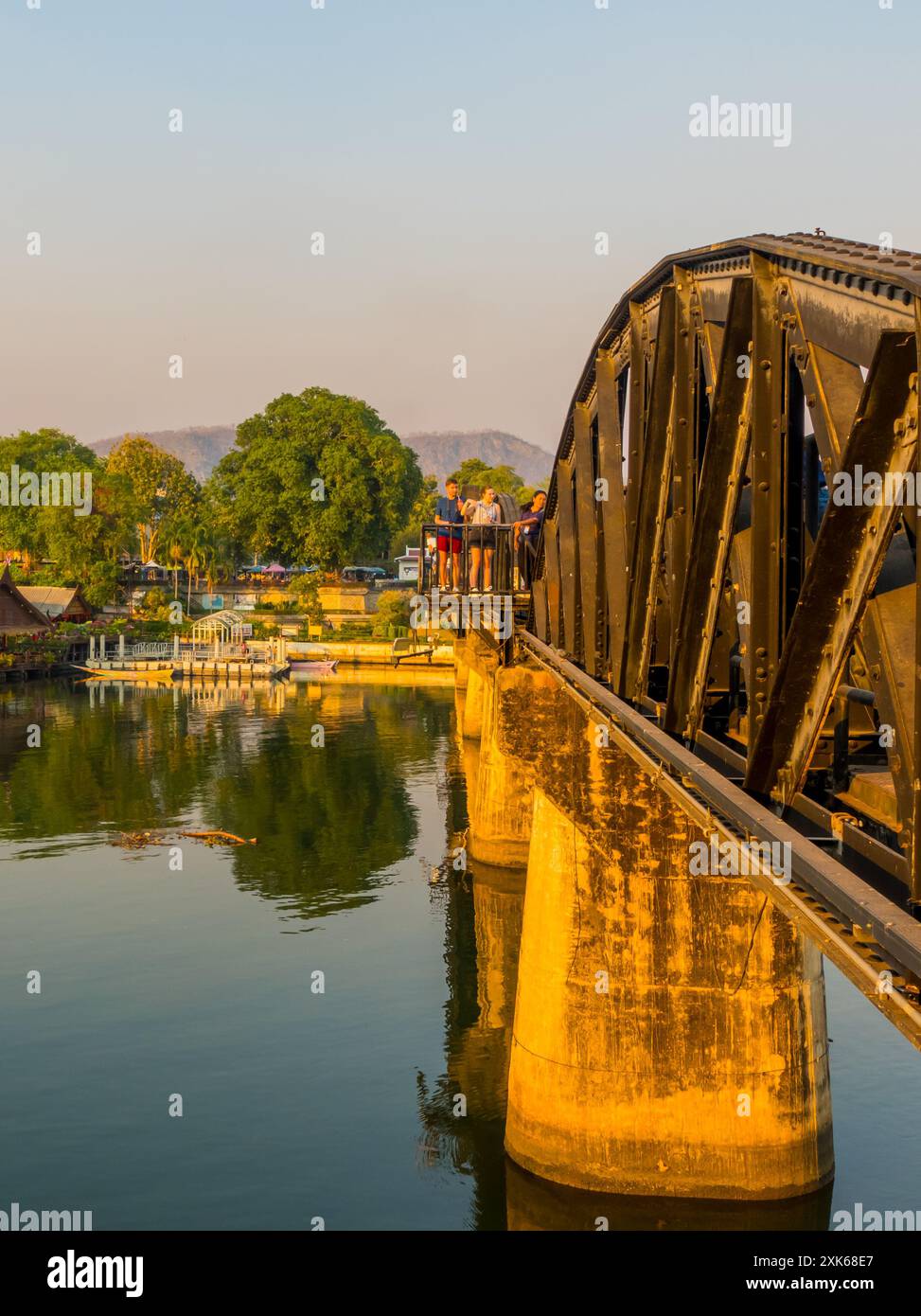Kanchanaburi, Thailand - February 10, 2024 - sunset view of the Bride ...