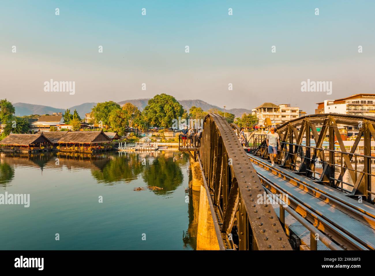 Kanchanaburi, Thailand - February 10, 2024 - sunset view of the Bride ...