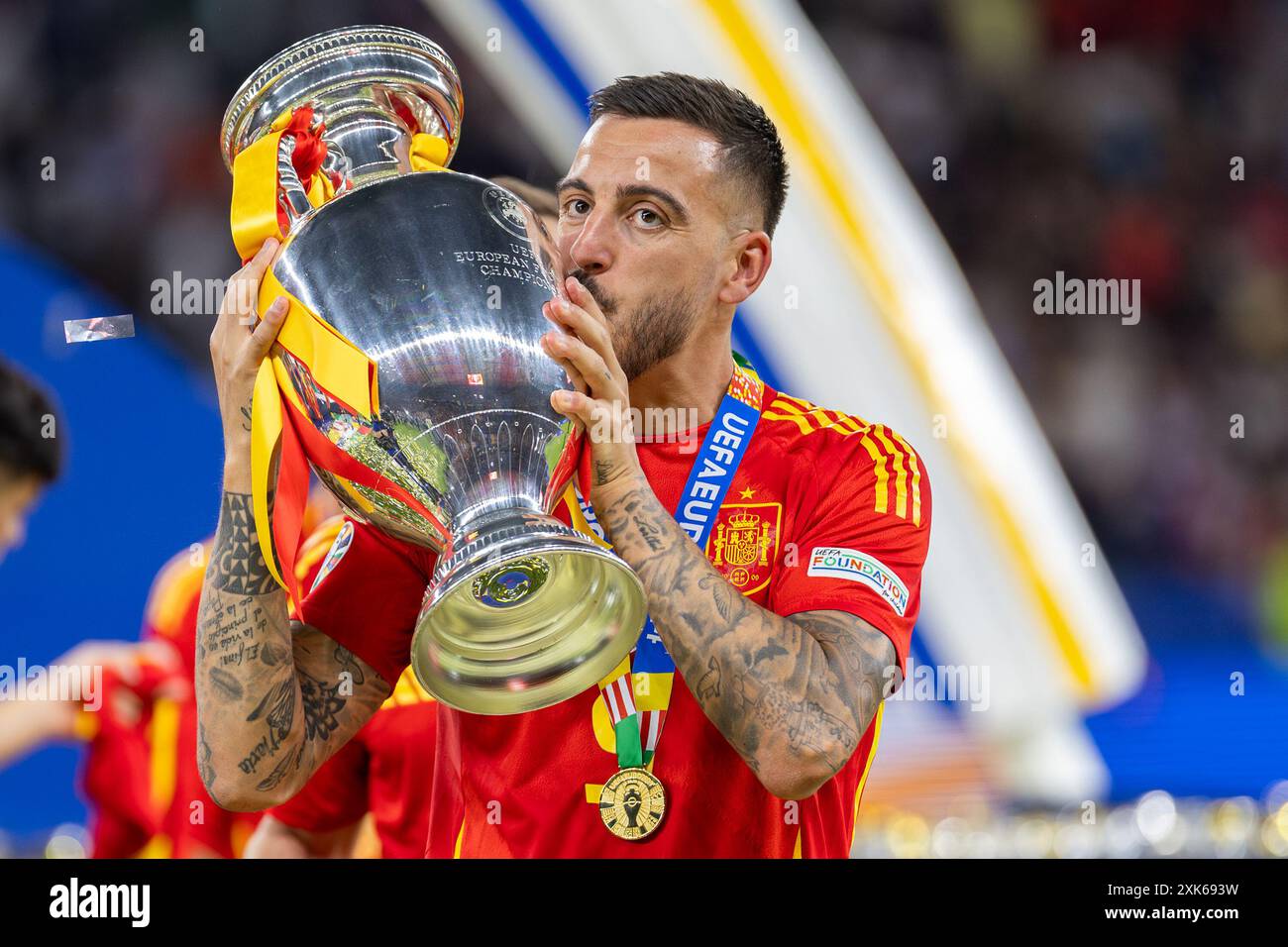 Jose Luis Mato Sanmartín, well known as Joselu of Spain celebrates with ...