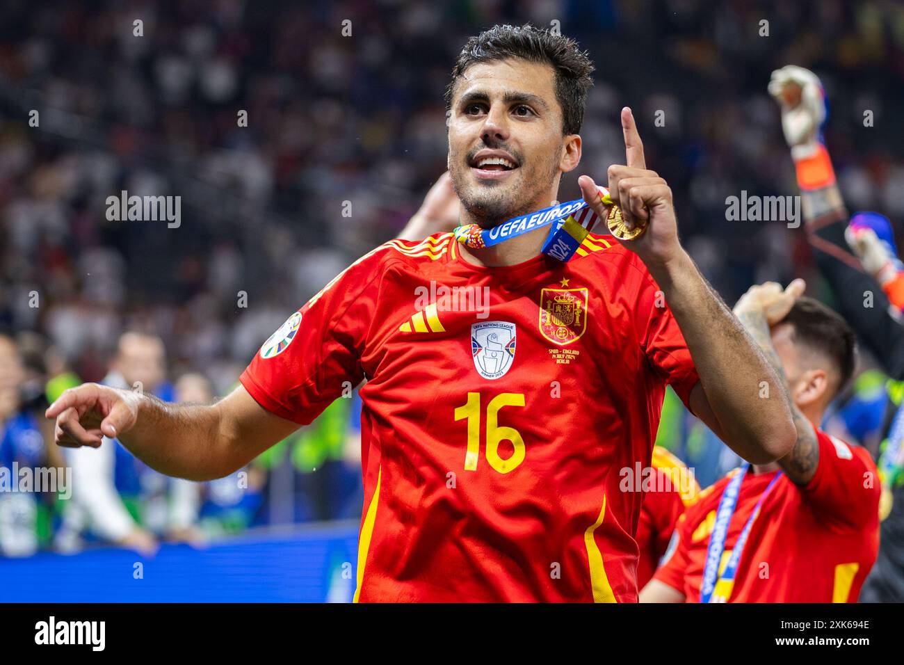 Rodrigo Hernandez Cascante, known as Rodri of Spain celebrates a win ...