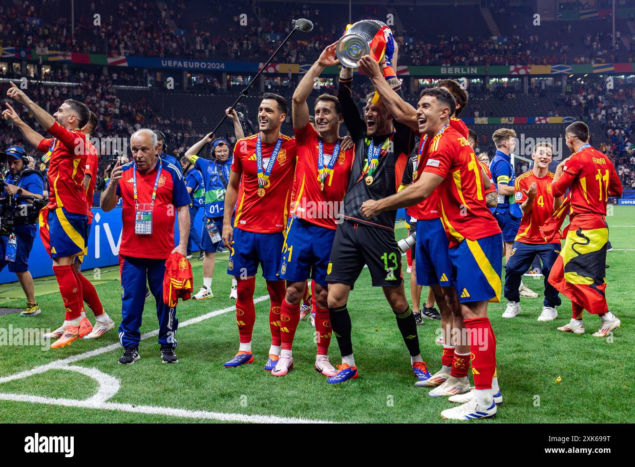 Mikel Merino, Mikel Oyarzabal, Alex Remiro, Martin Zubimendi of Spain ...
