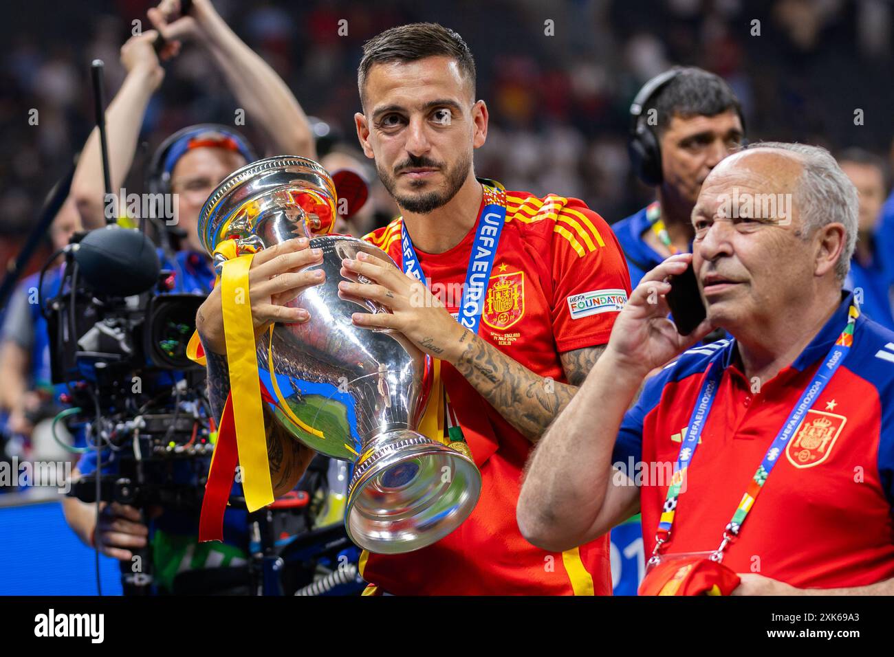 Jose Luis Mato Sanmartín, well known as Joselu of Spain celebrates with ...