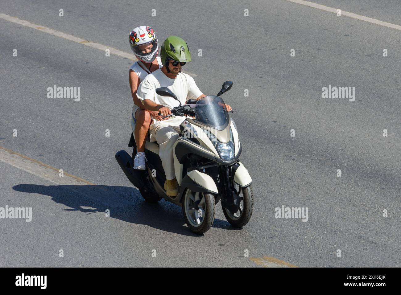 ISTANBUL, TURKEY - JULY 7, 2024: Man from city riding motorcycle on the ...