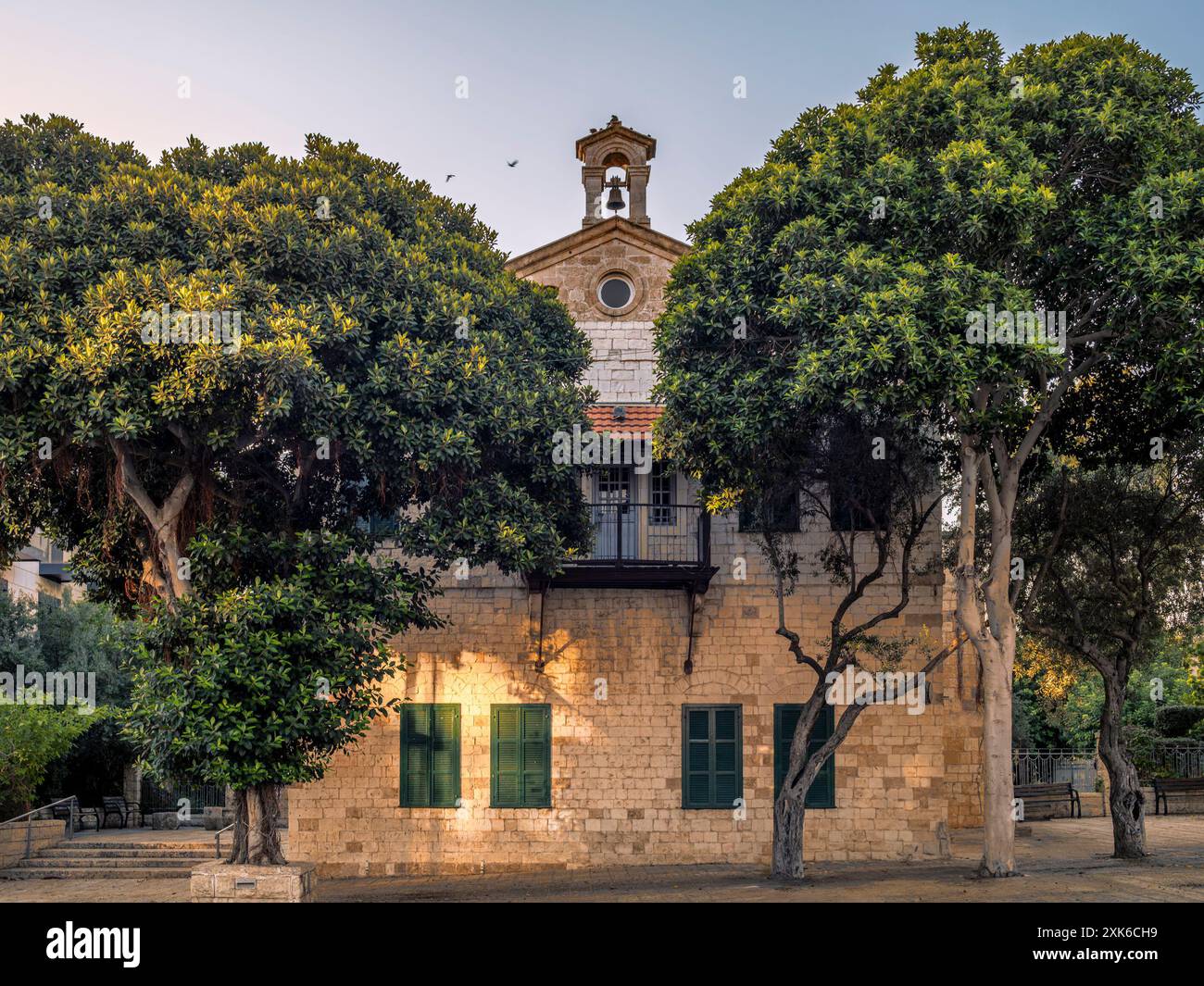 Typical stone houses and architecture in the German Colony in Haifa ...