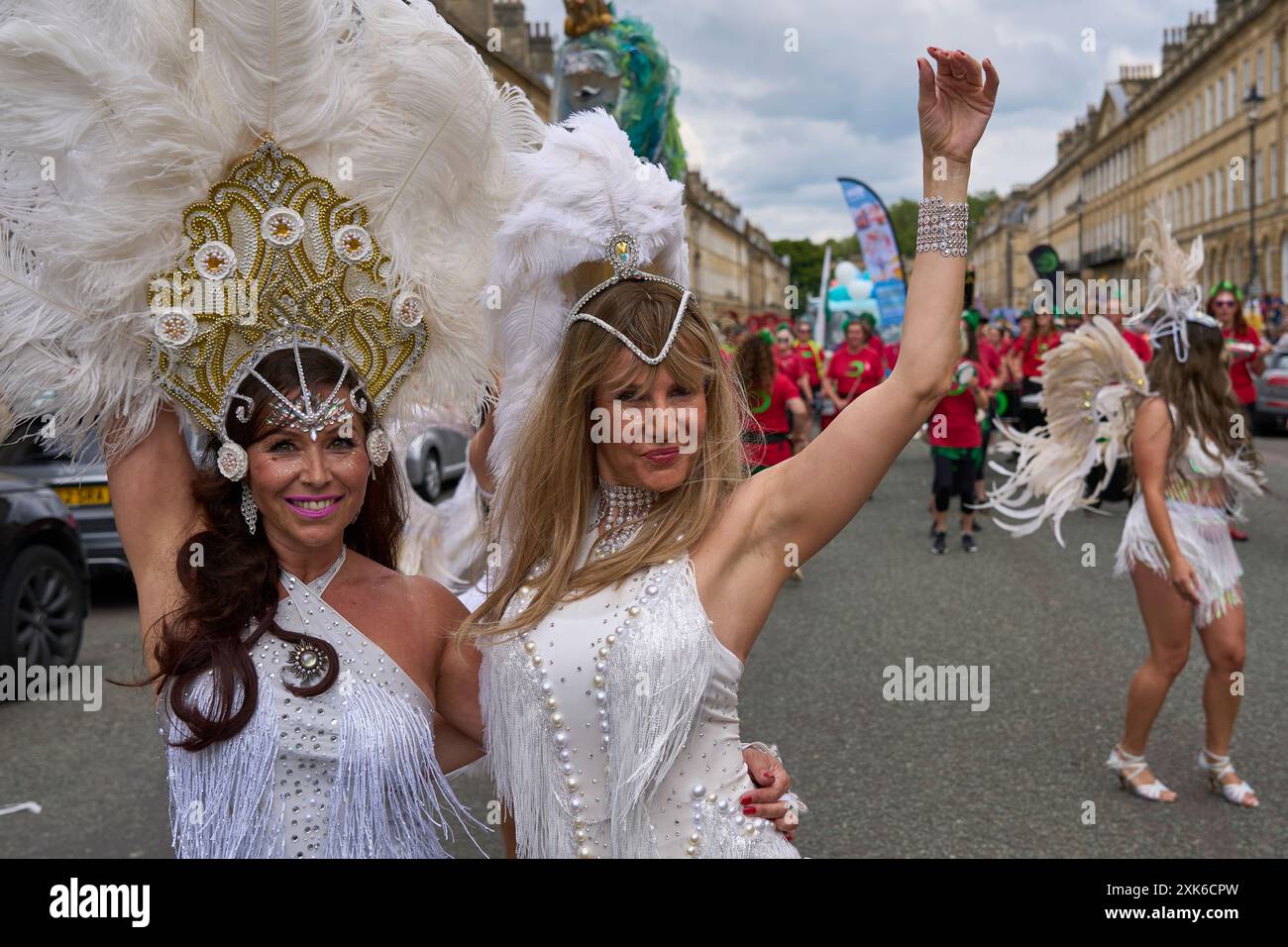 Dancers in ornate costumes performing at the annual carnival as it ...