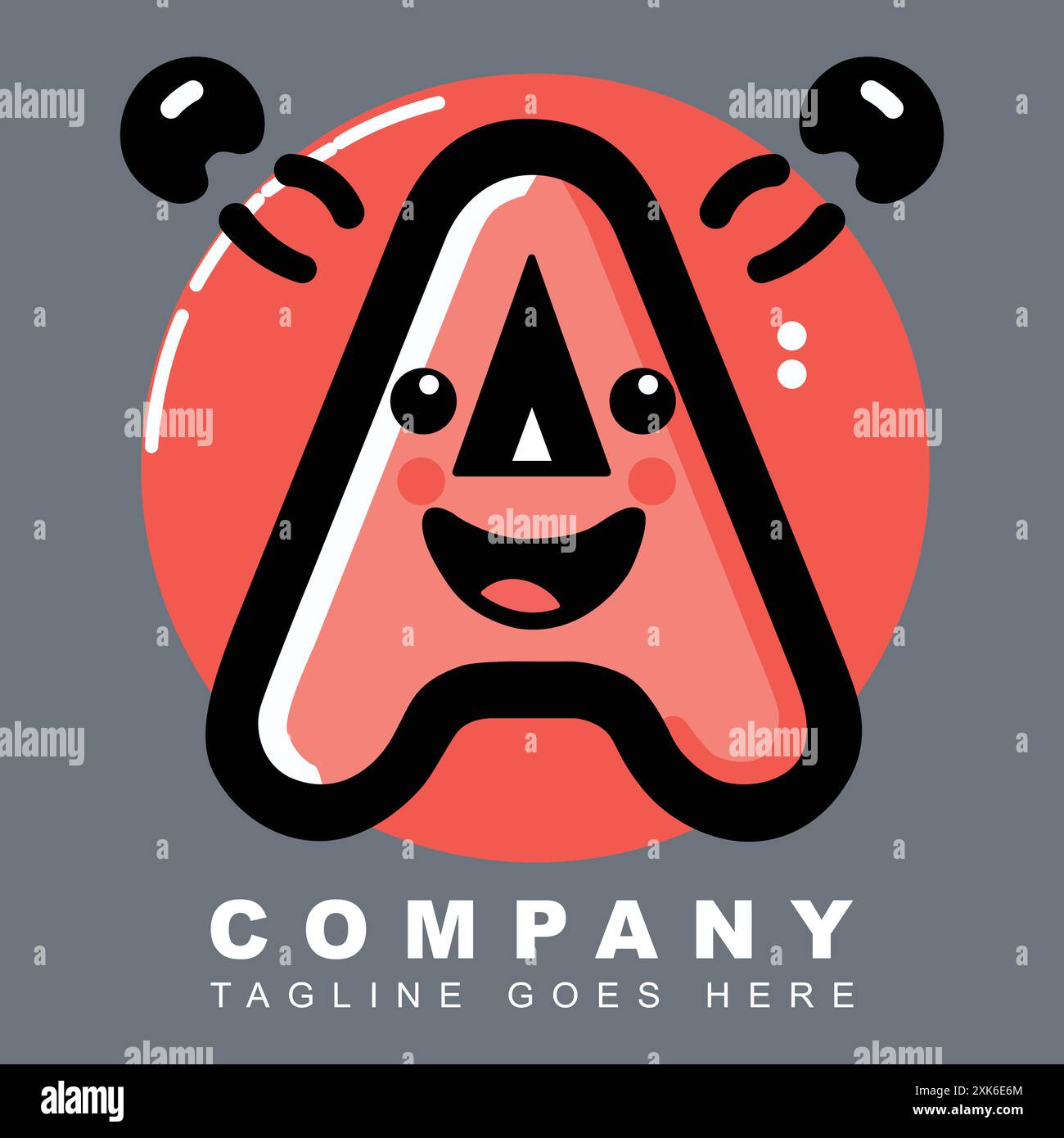 Playful and fun letter A logo featuring a cartoonish for a children's ...