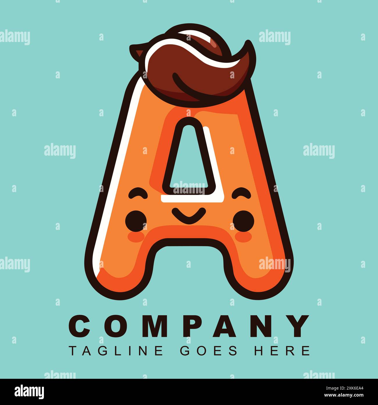 Playful and fun letter A logo featuring a cartoonish for a children's ...