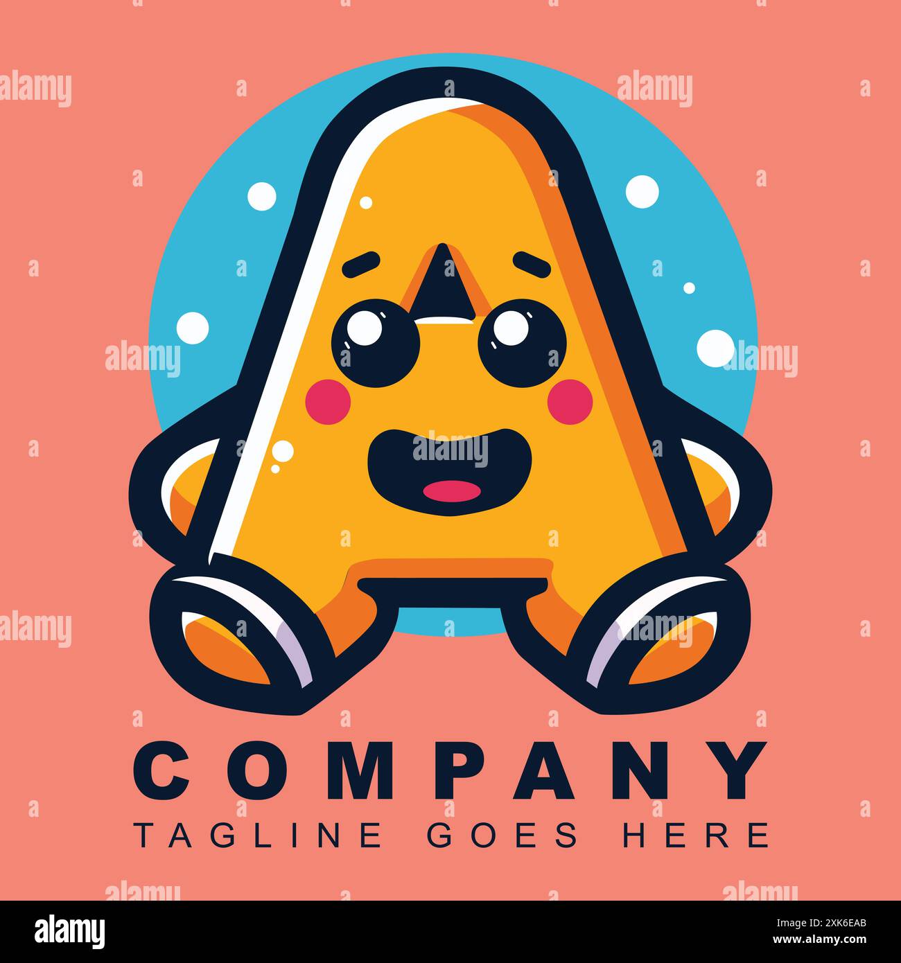 Playful and fun letter A logo featuring a cartoonish for a children's ...