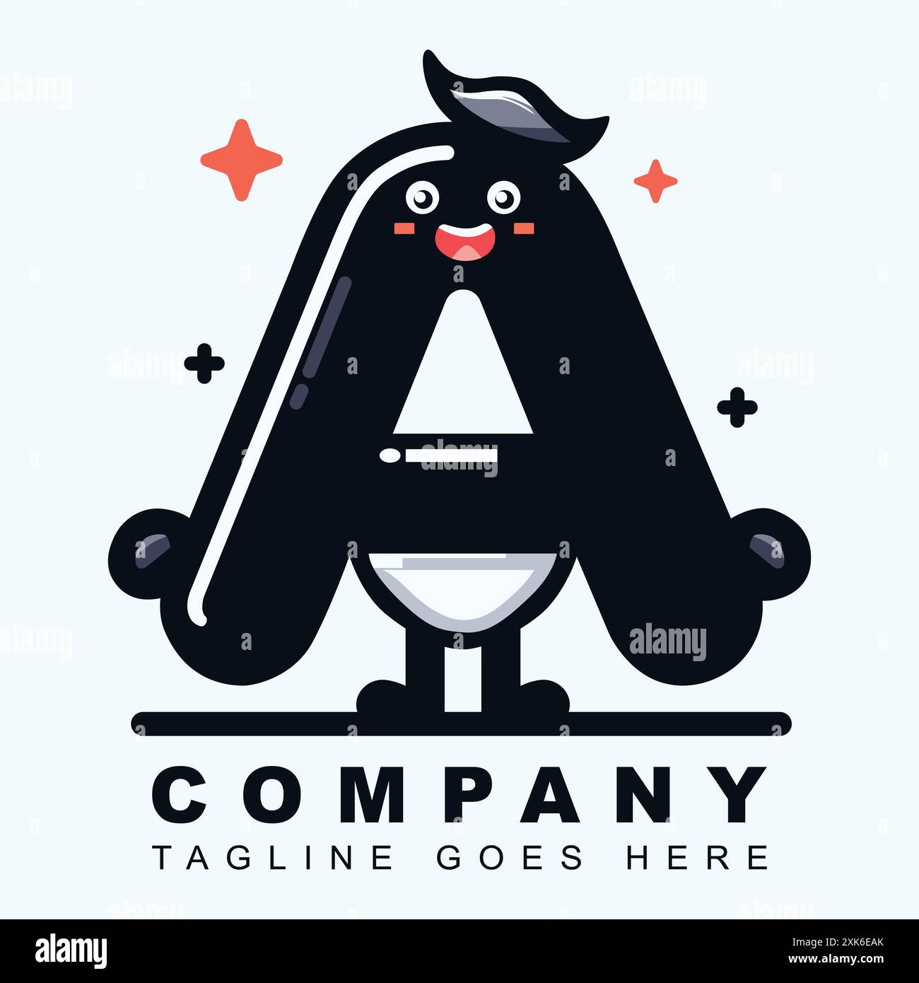 Playful and fun letter A logo featuring a cartoonish for a children's ...
