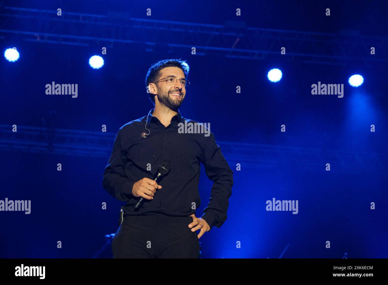 Lanciano, Italy. 20th July, 2024. Piero Barone of Il Volo performs ...
