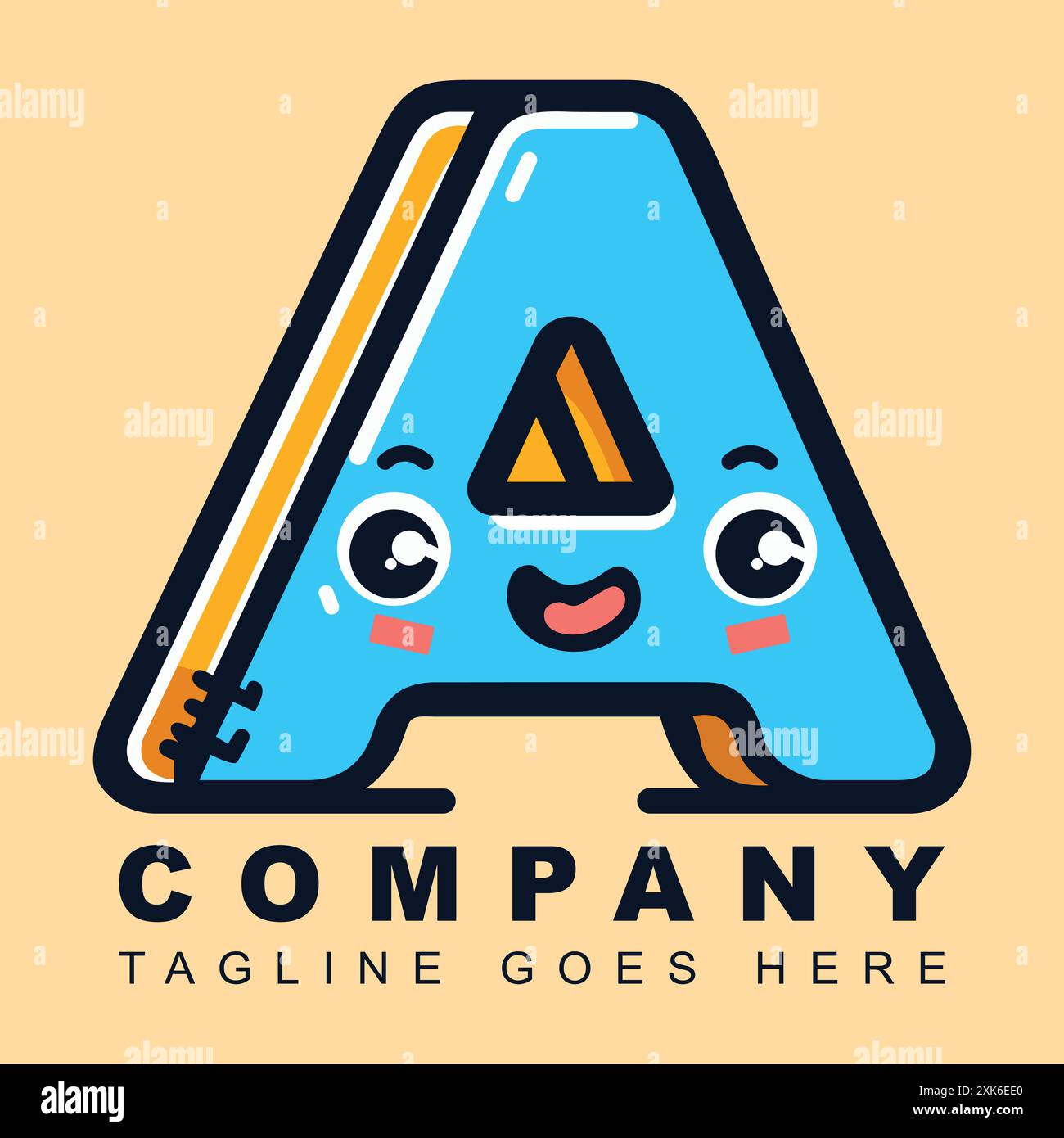 Playful and fun letter A logo featuring a cartoonish for a children's ...