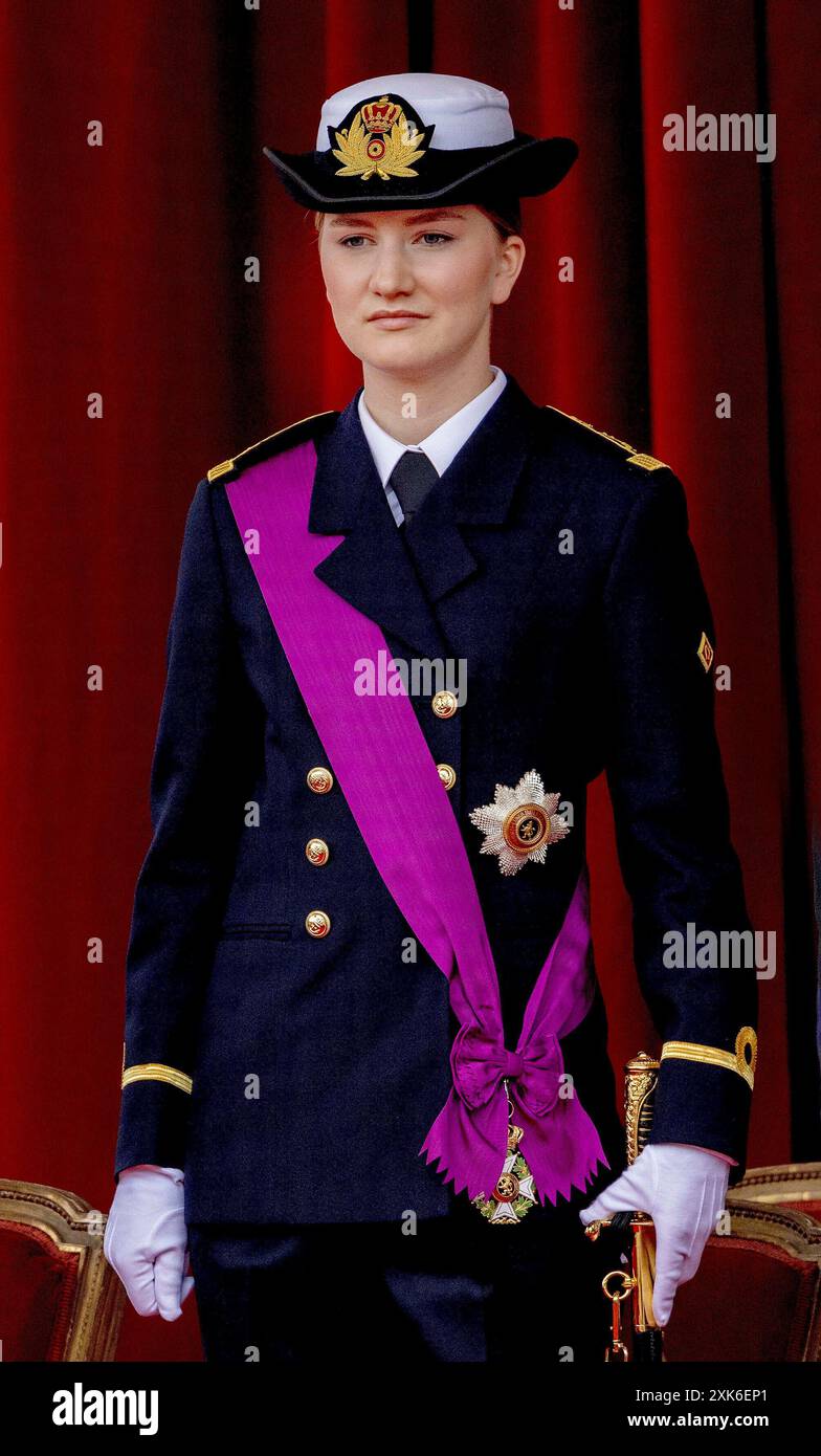 Crown Princess Elisabeth of Belgium at the Paleizenplein in Brussel, on ...