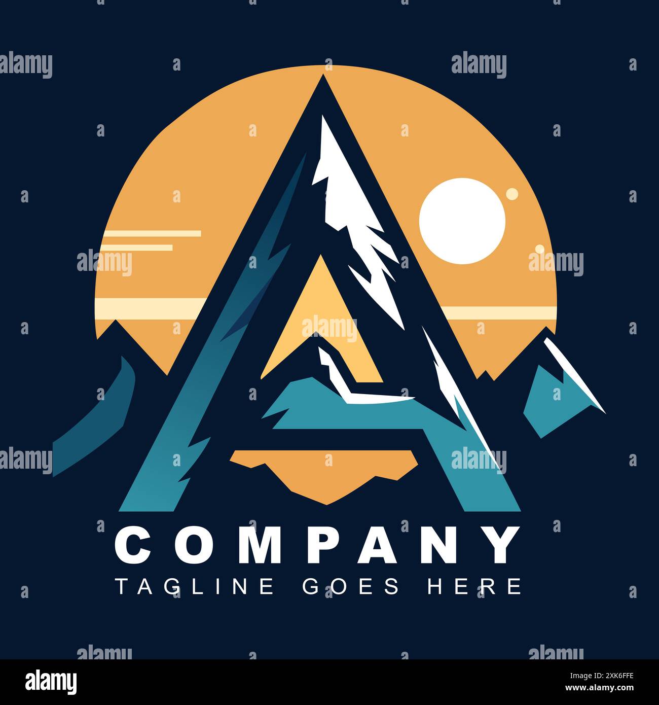 A letter logo that incorporates a mountain peak, symbolizing ambition ...