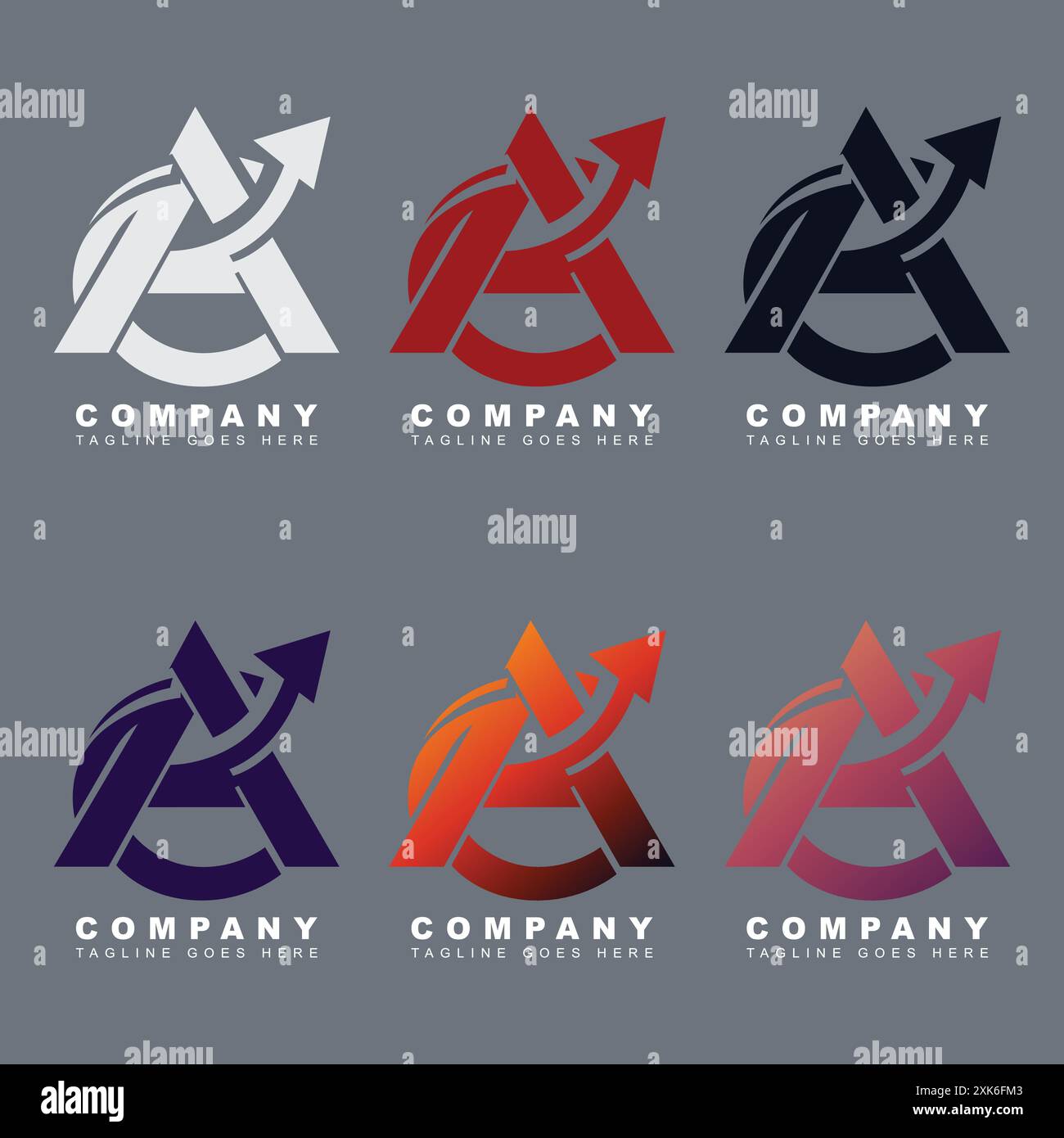 A letter logo with a stylized arrow, representing progress and forward ...