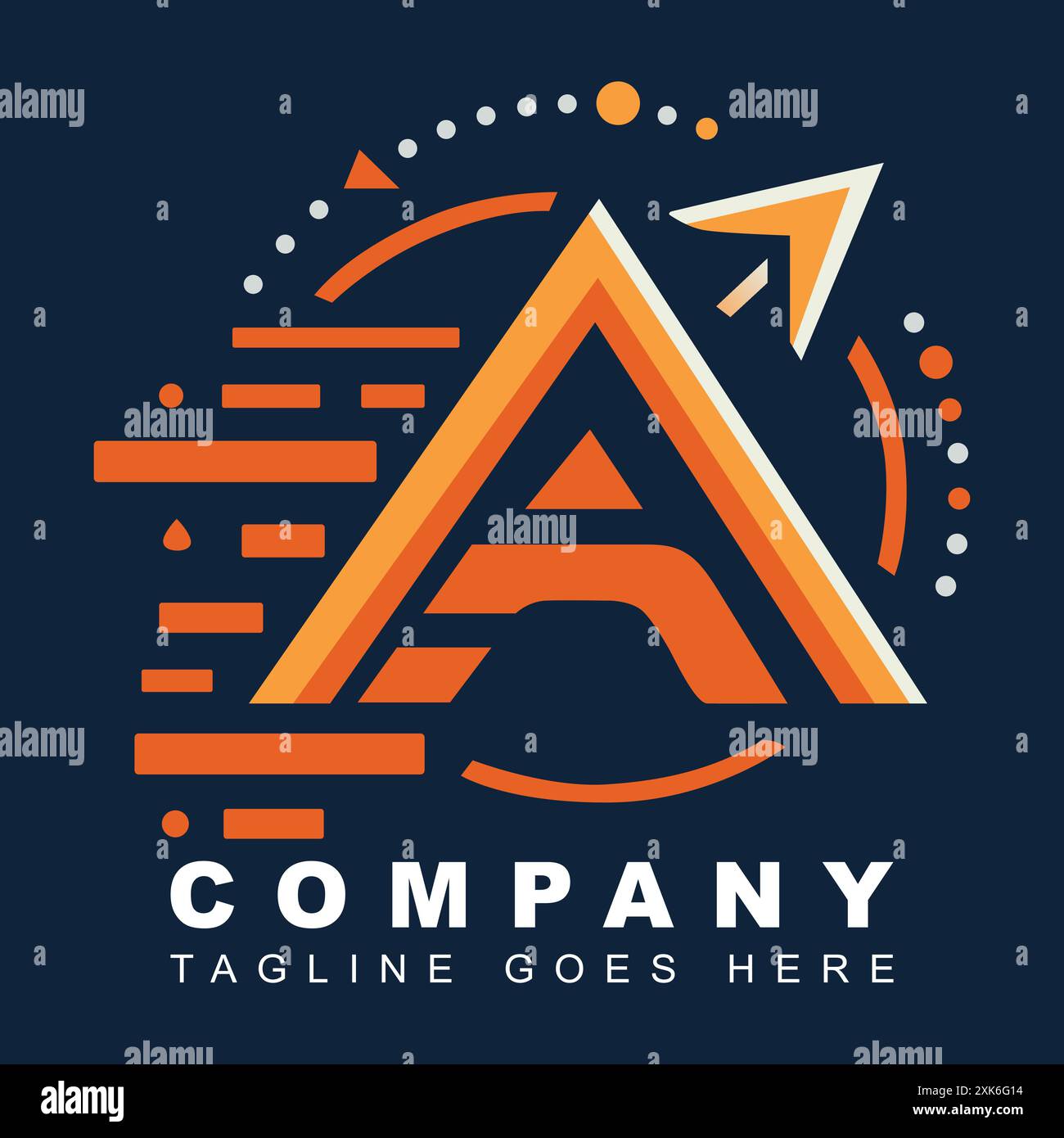 A letter logo with a stylized arrow, representing progress and forward ...