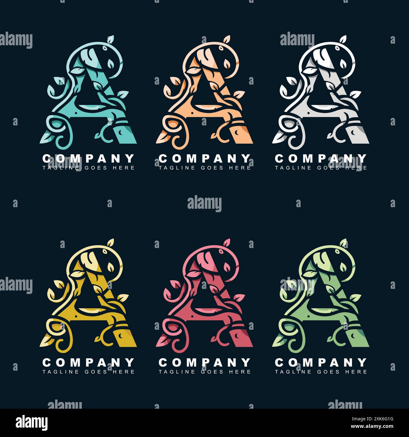 Intertwined vegetation logo Stock Vector Images - Alamy