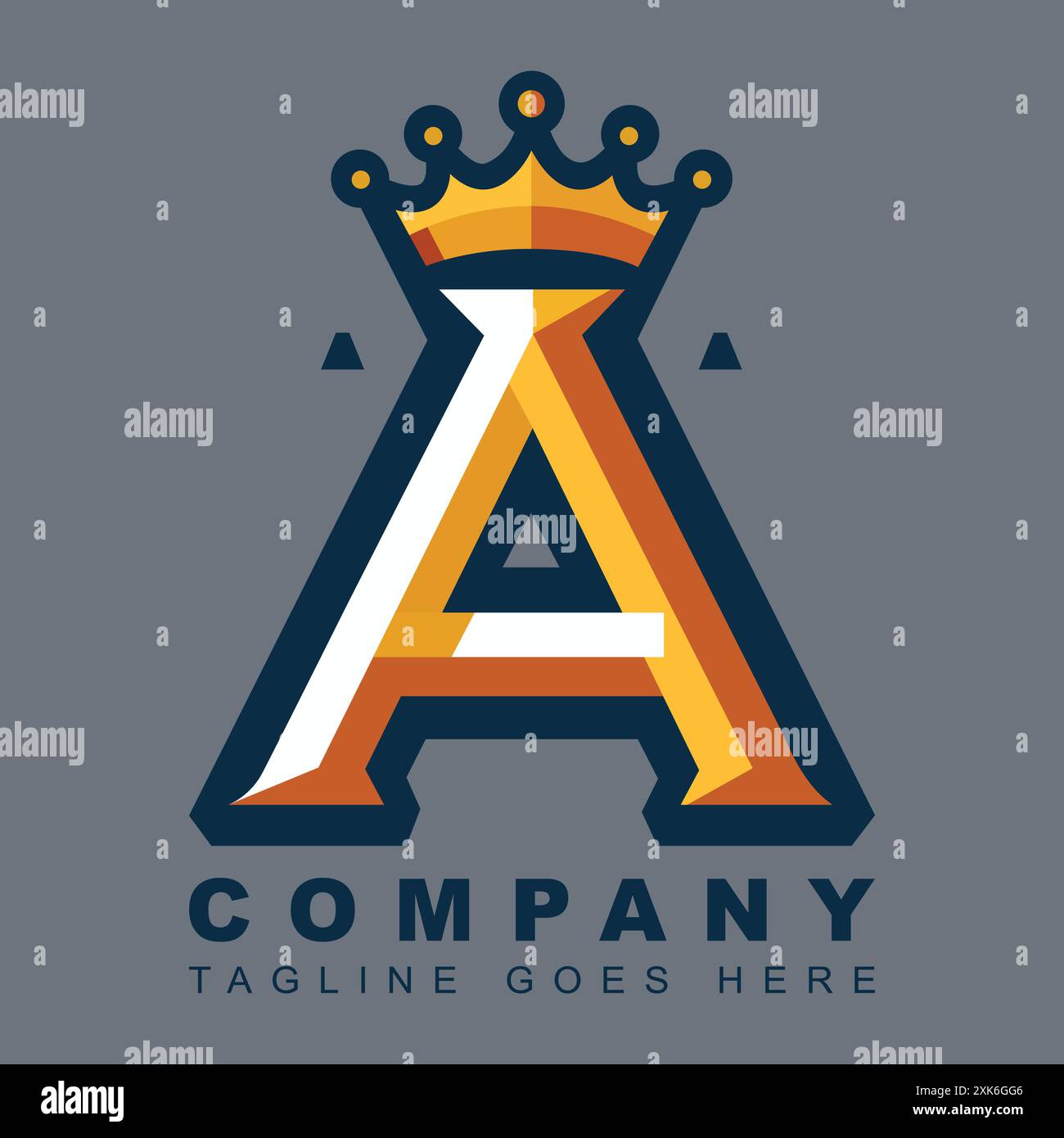 A letter logo with a crown, conveying authority and leadership Stock ...