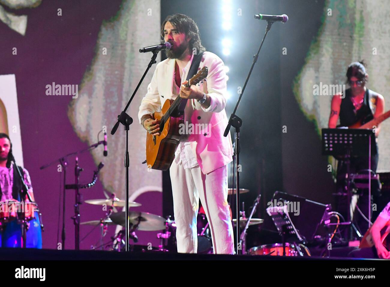 Pescara, Italy. 20th July, 2024. Filippo Graziani is performing during ...