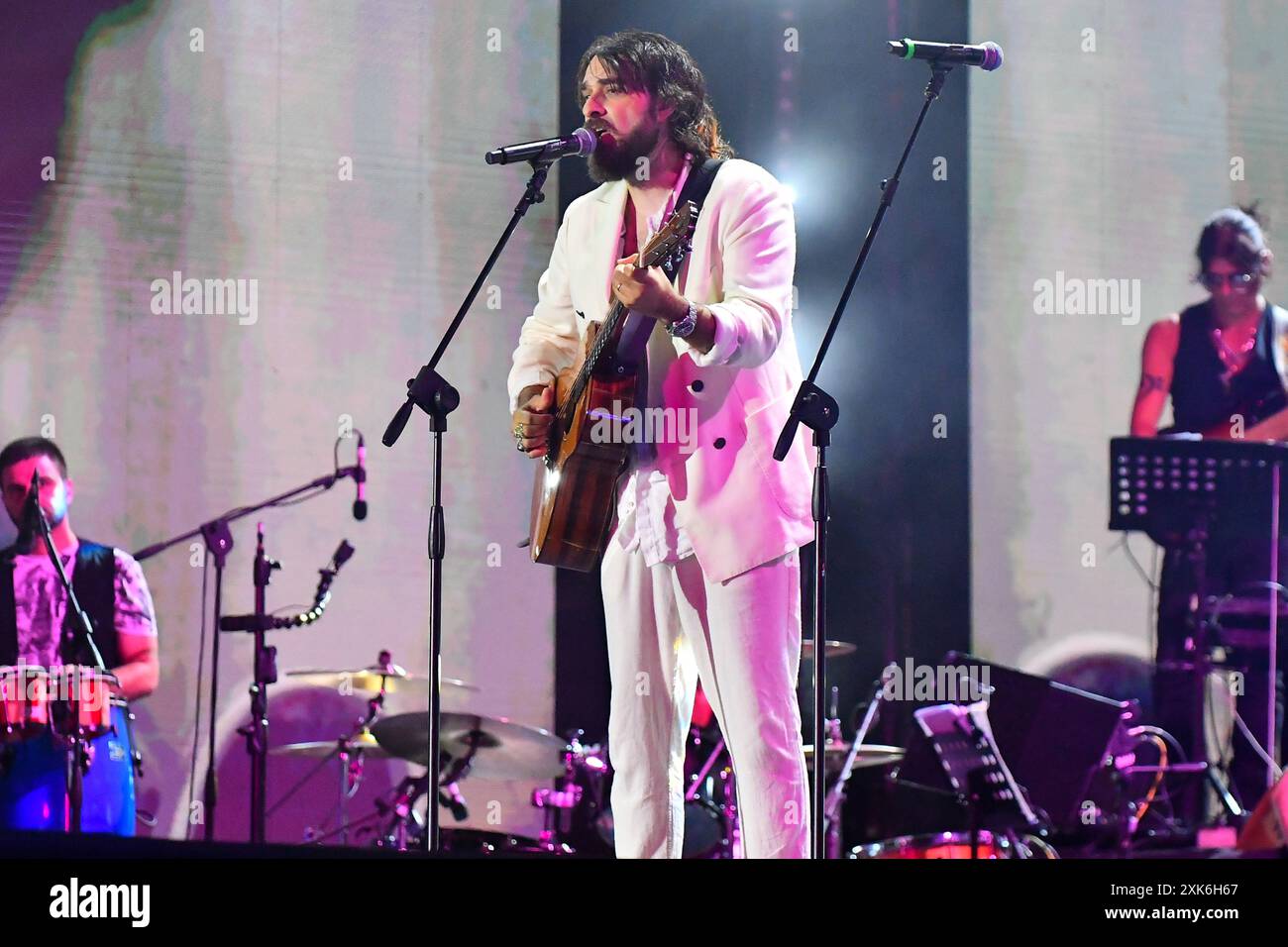 Pescara, Italy. 20th July, 2024. Filippo Graziani is performing during ...