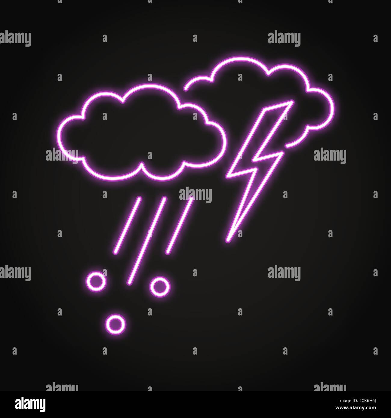 Storm and hail neon icon. Hailstorm, thunderstorm symbol. Vector ... Storm and hail neon icon. Hailstorm, thunderstorm symbol. Vector ...
