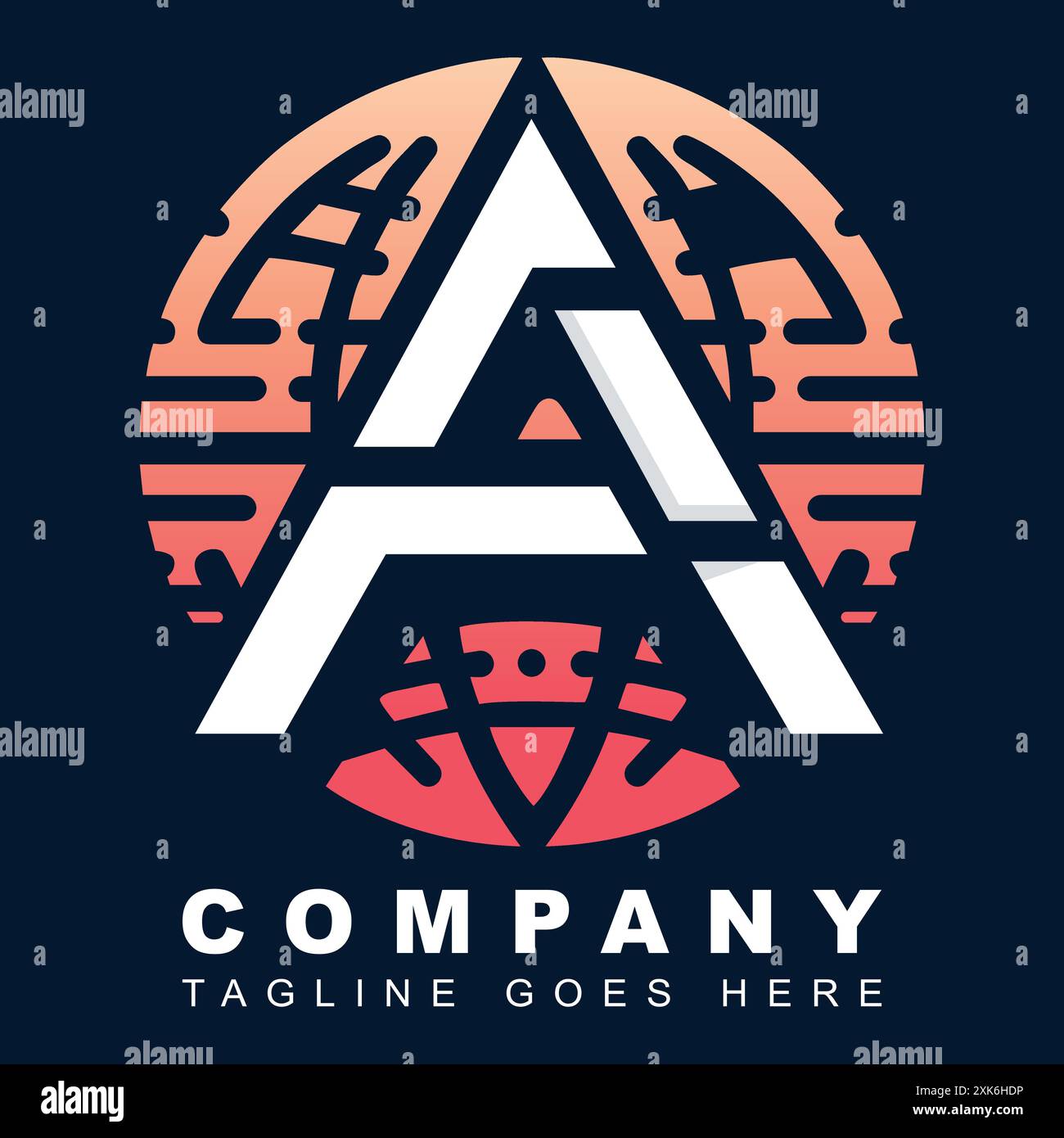 A letter logo with a globe, symbolizing global reach and connectivity ...