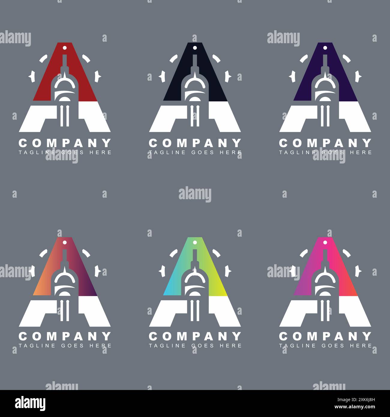 A letter logo that combines the letter with an iconic symbol Stock ...