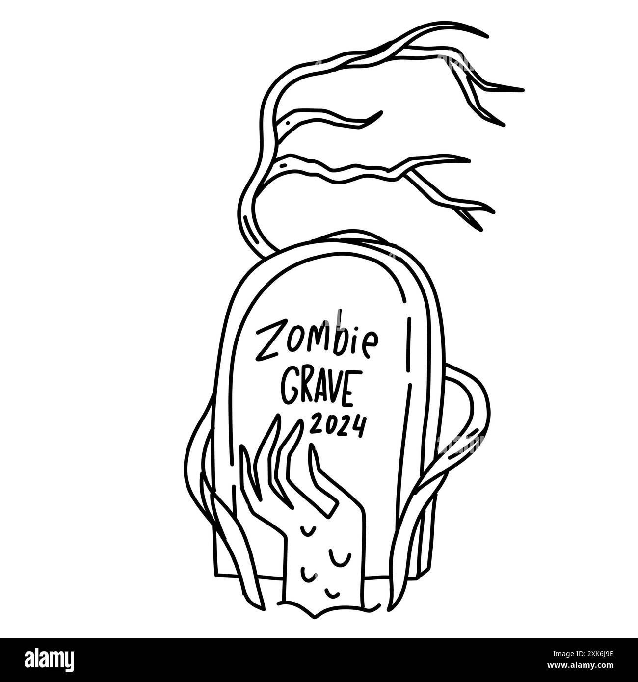 Outline zombie hand on hi-res stock photography and images - Alamy