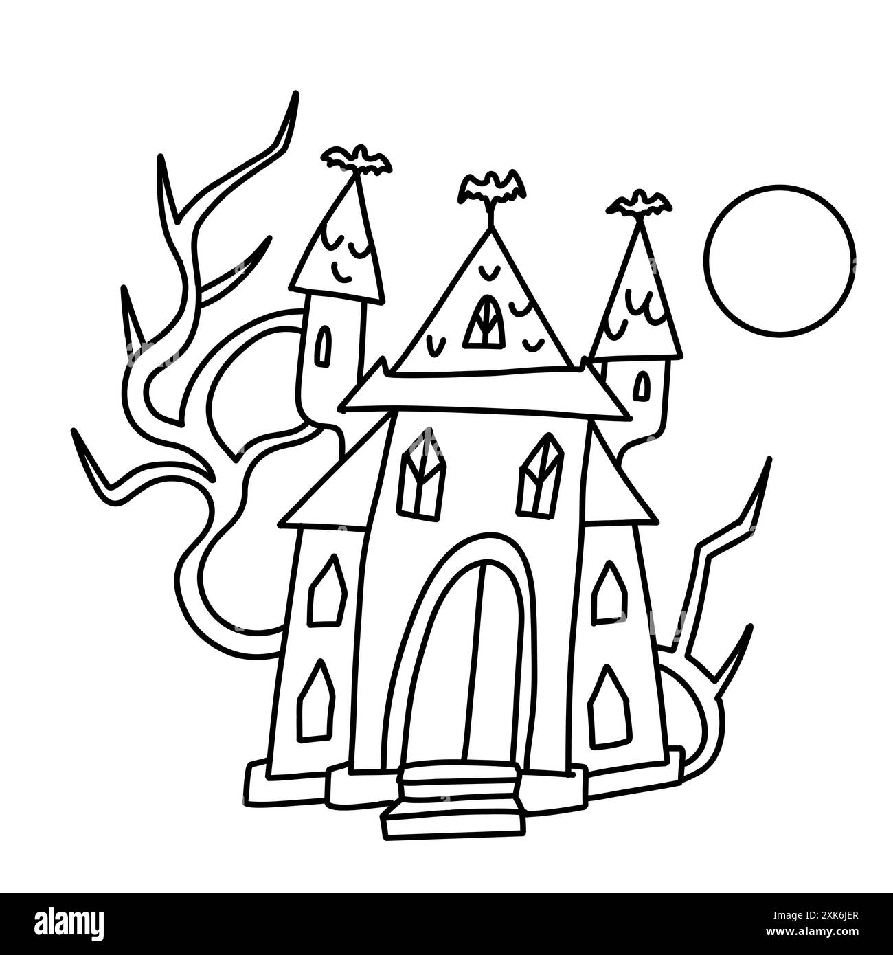 Halloween haunted house. Scary Mansion, vector illustration vector ...
