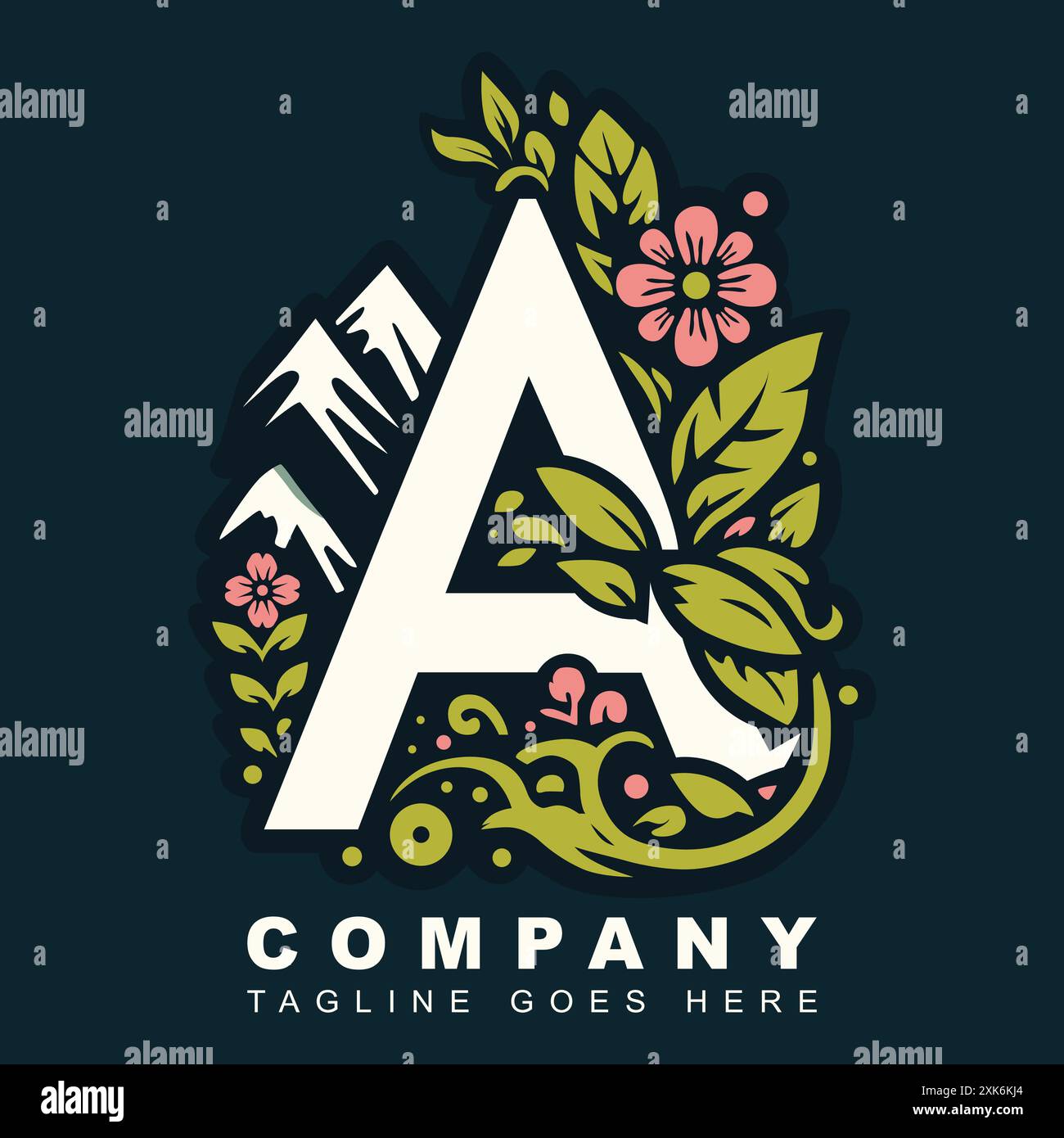 A letter logo with a nature-inspired theme, incorporating elements like ...