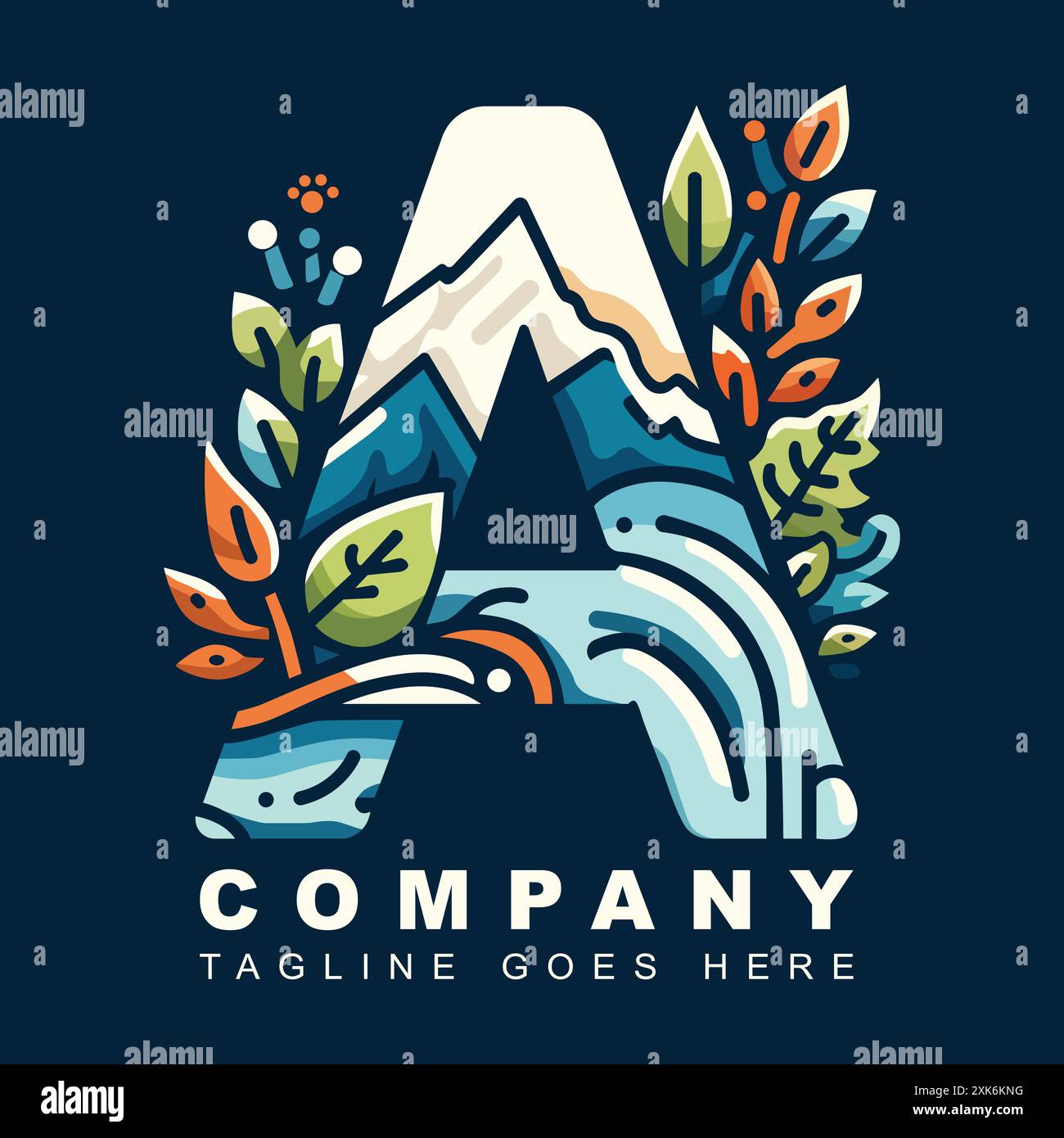 Tranquil nature inspired logo hi-res stock photography and images - Alamy