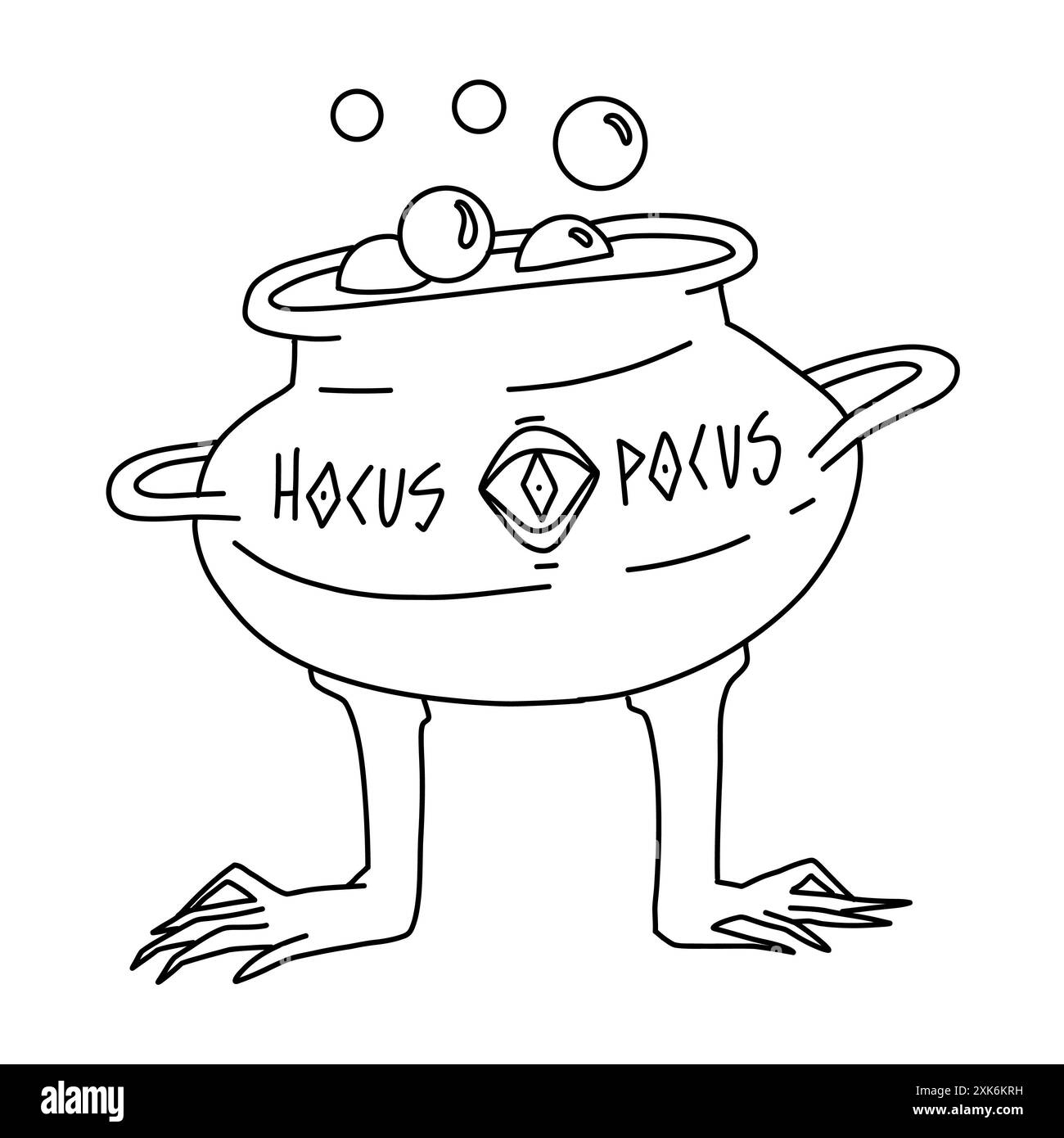 Cauldron, magic pot of witch with bubbling potion. Halloween element in ...