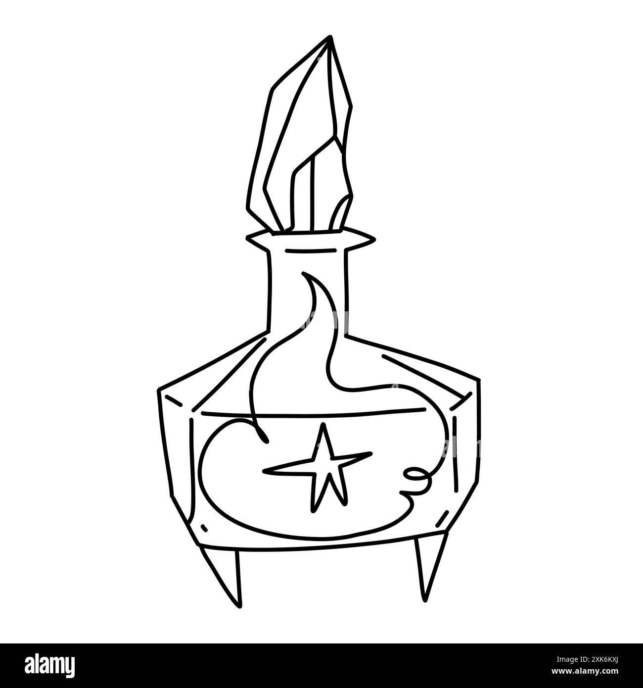 Witch potion, magic elixir, potion vector illustration in in doodle ...