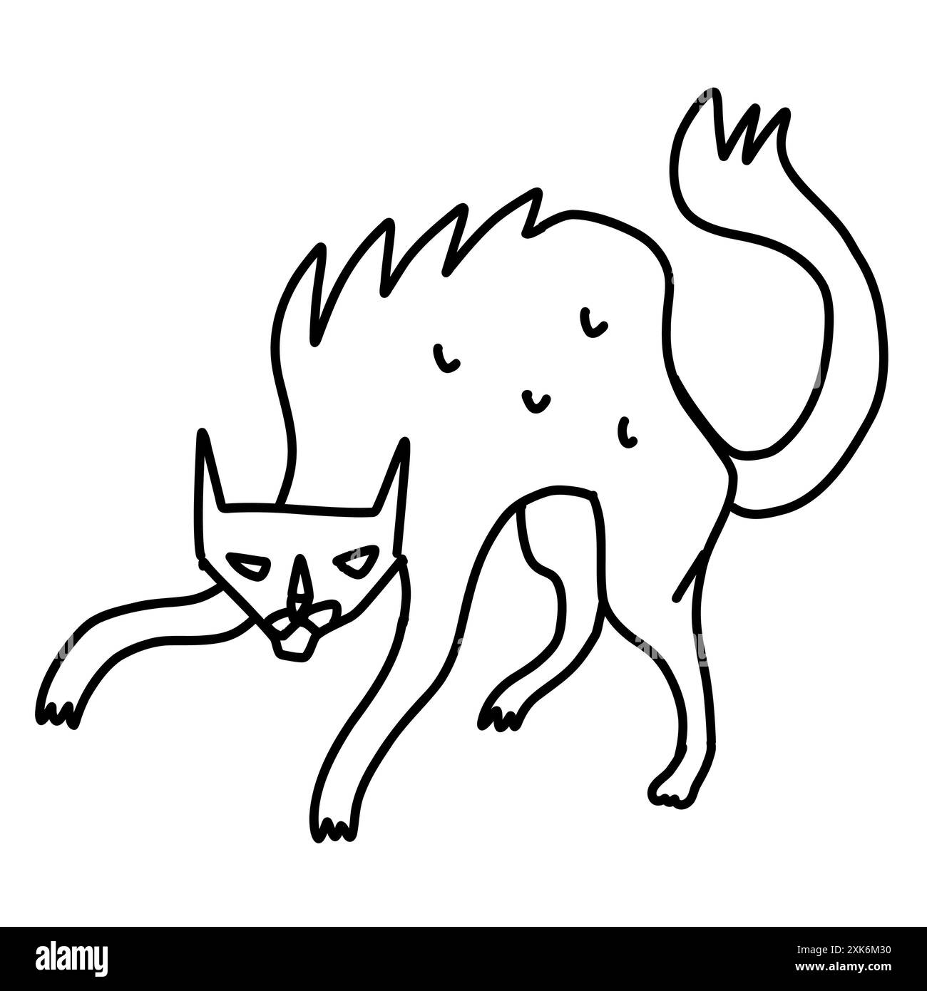 Halloween cat, funny and scary in minimalist simple style. Vector ...