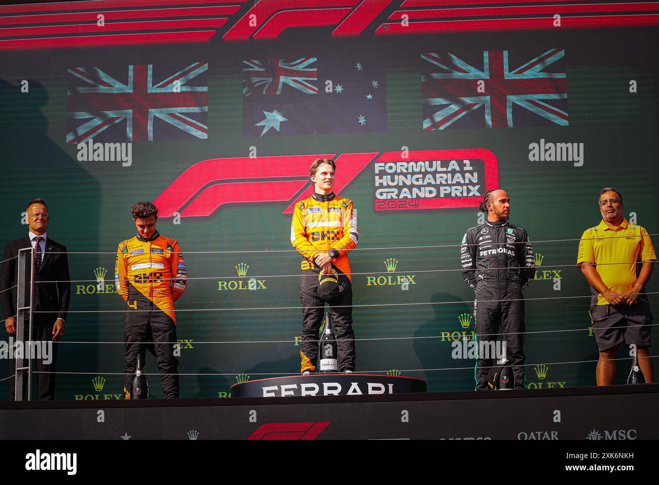 Podium of the race, Oscar Piastri, (AUS), Lando Norris (GRB) McLaren ...