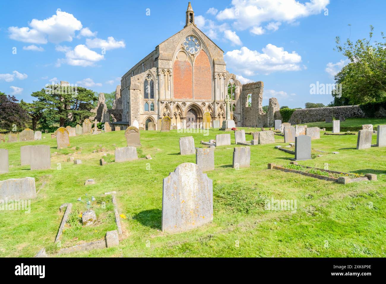 Binham, Norfolk, UK - July 19th 2024: Front of The Priory Church of St ...