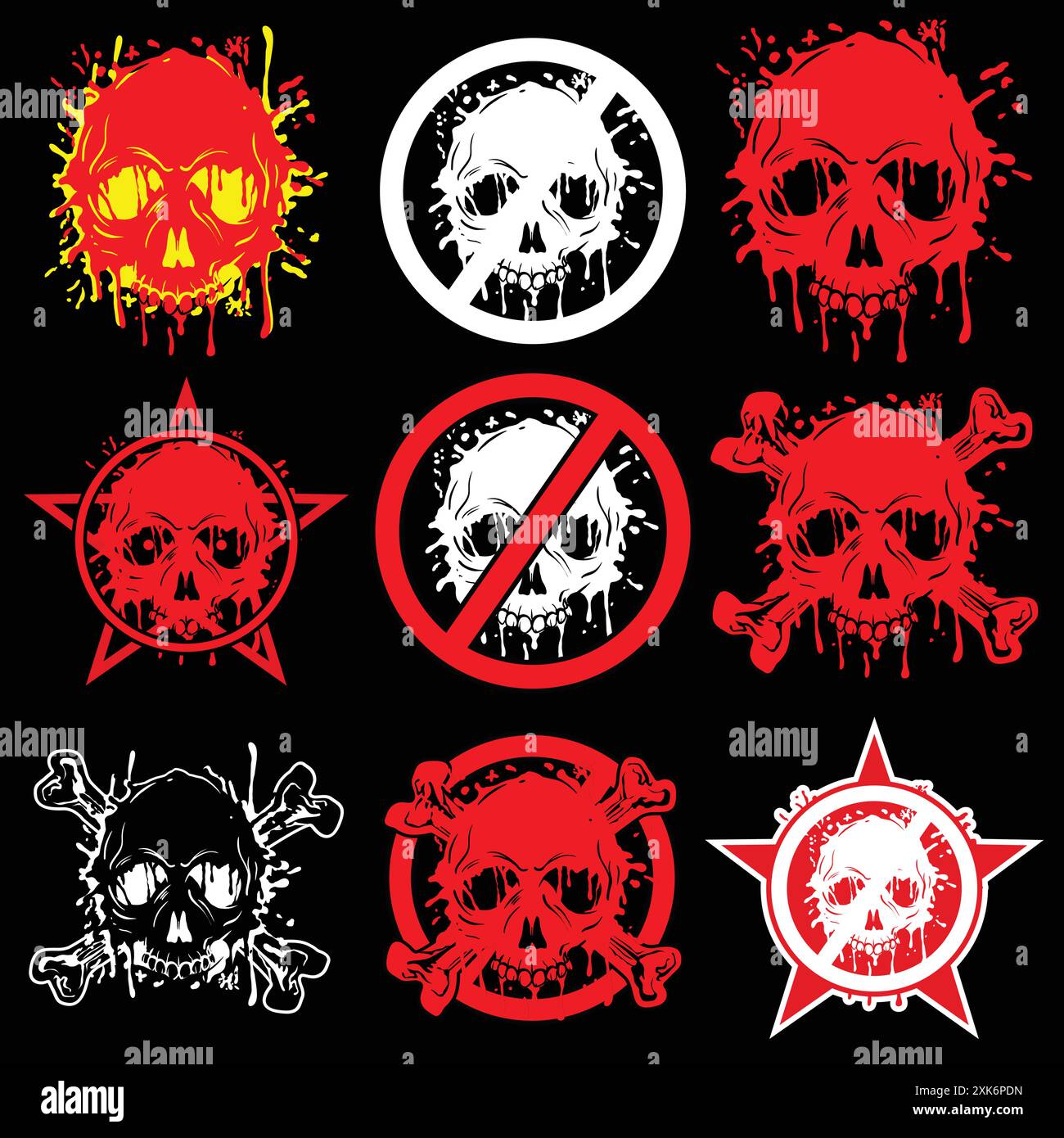 Skull bone line art hi-res stock photography and images - Alamy