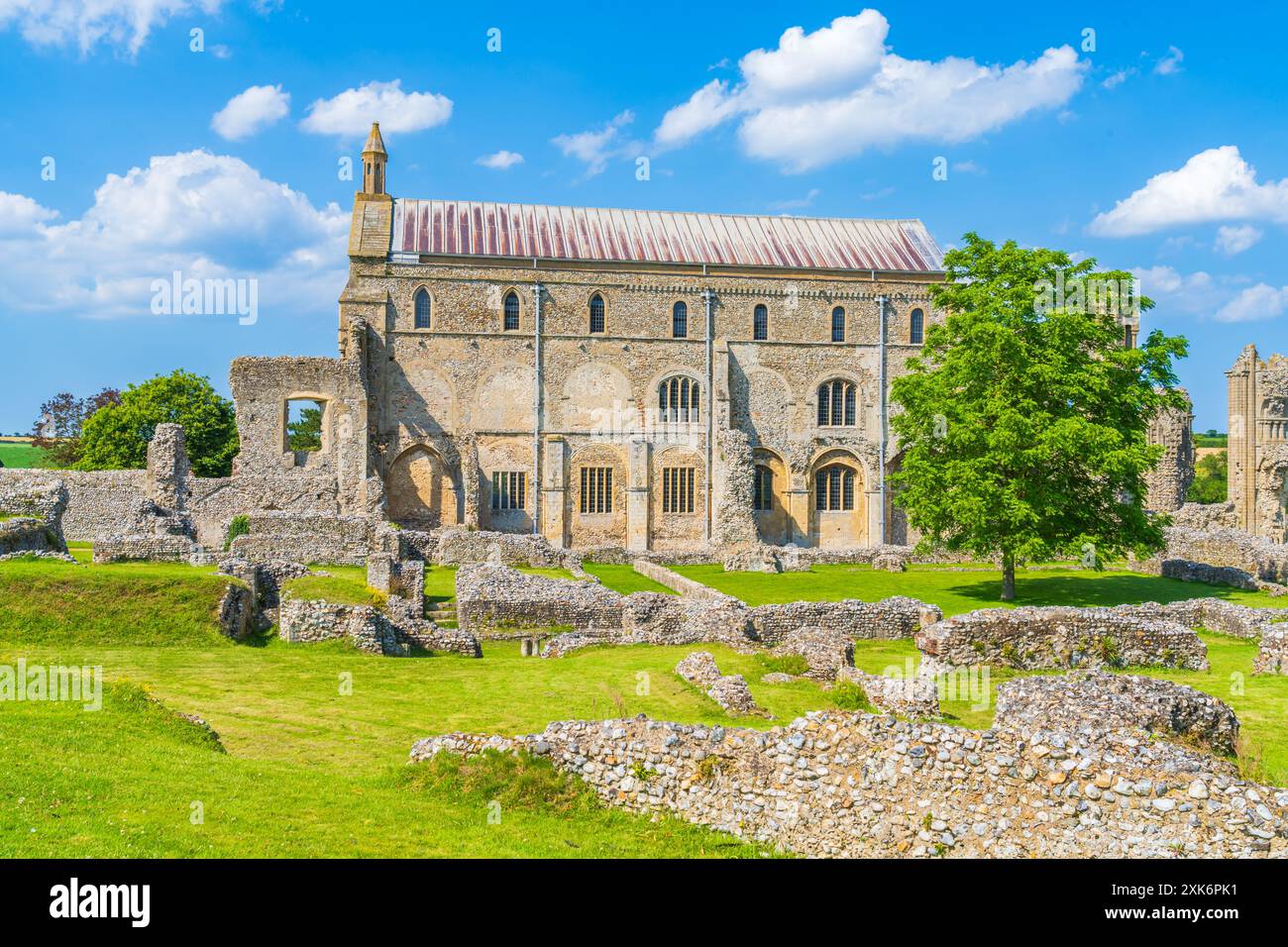 Side view of The Priory Church of St Mary and the Holy Cross situated ...