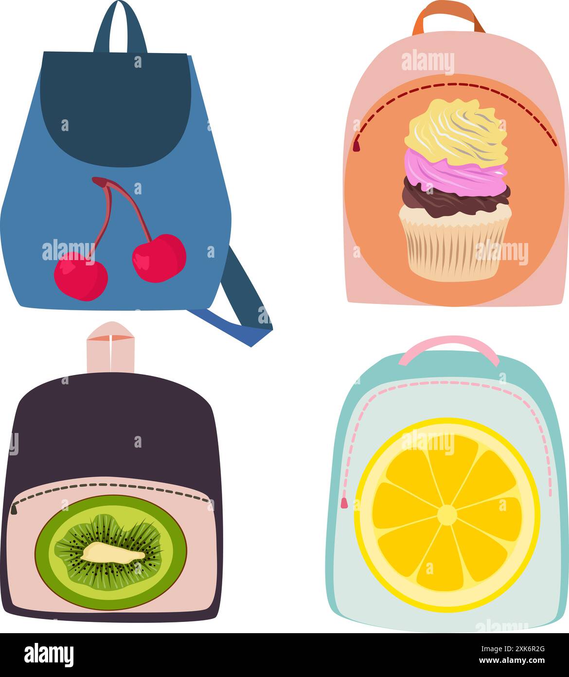 Colorful school backpack different Stock Vector Images - Alamy