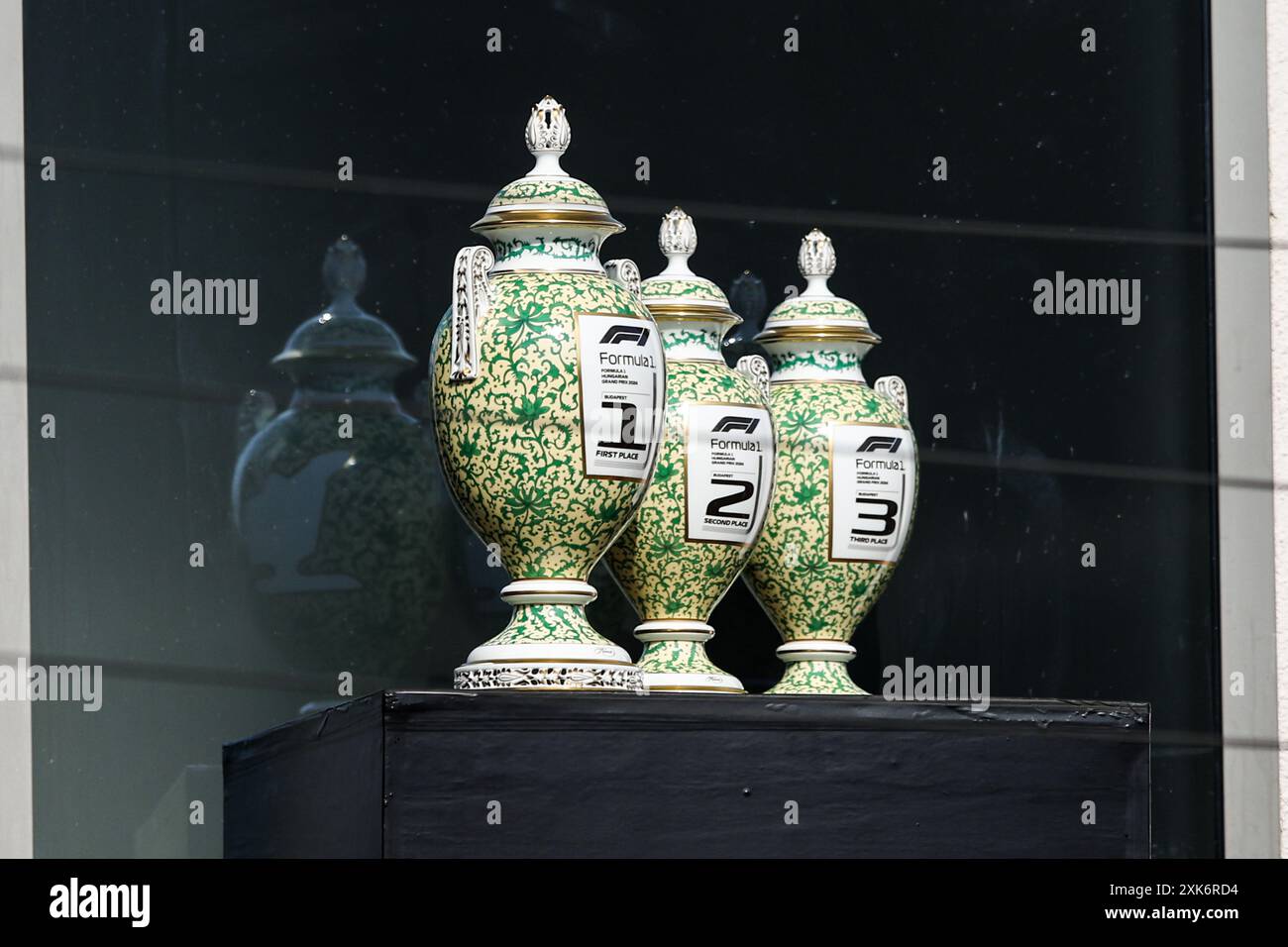 Budapest, Hungary. 21st July, 2024. Hungary race trophy during the ...
