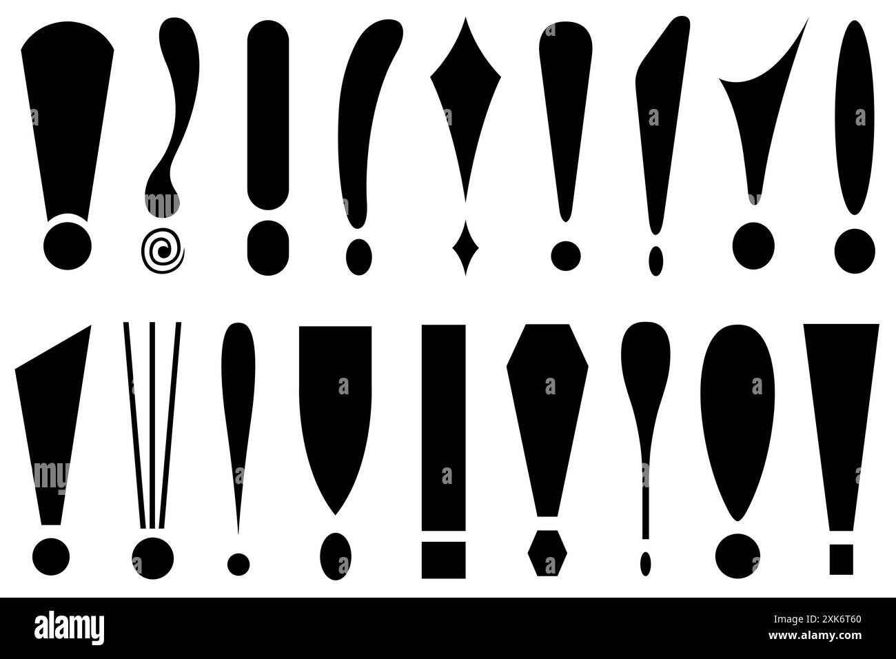 Set of different exclamation mark signs isolated on white Stock Photo ...