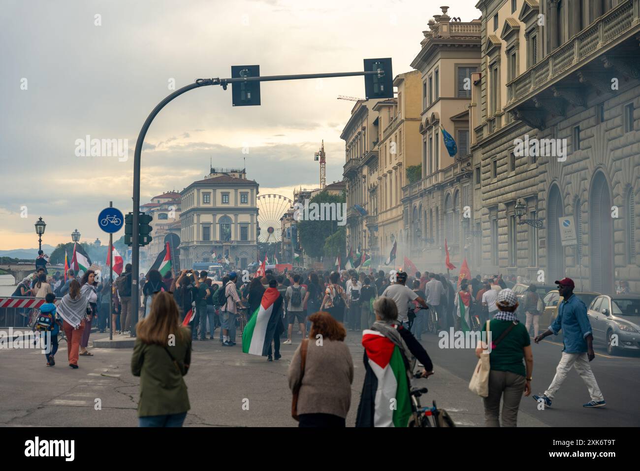 Florence, Italy - June 02, 2024: Pro-Palestinian rally in the downtown ...