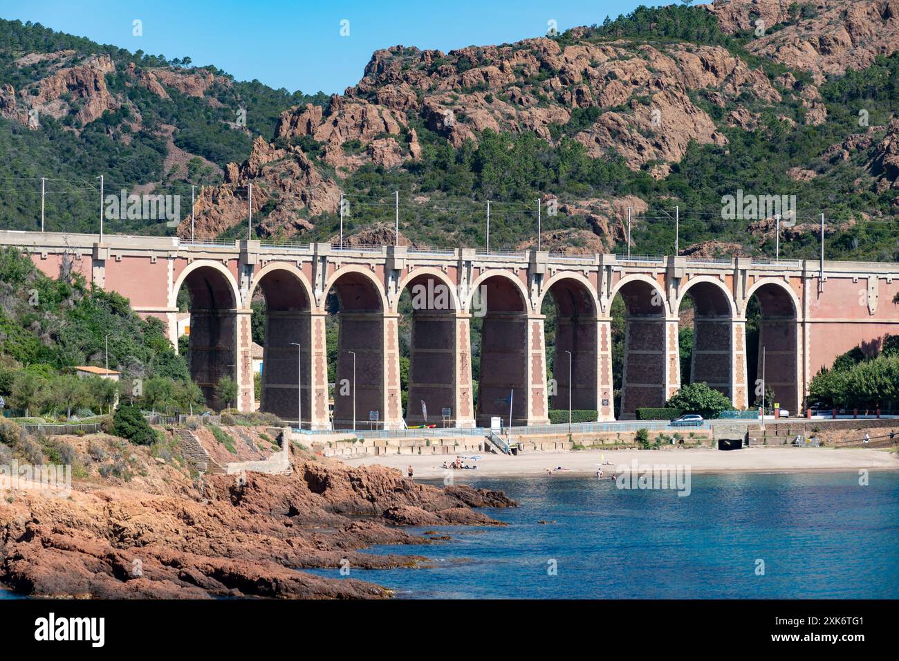 Views along Corniche d’Or or Corniche de l’Esterel beautiful coastal ...