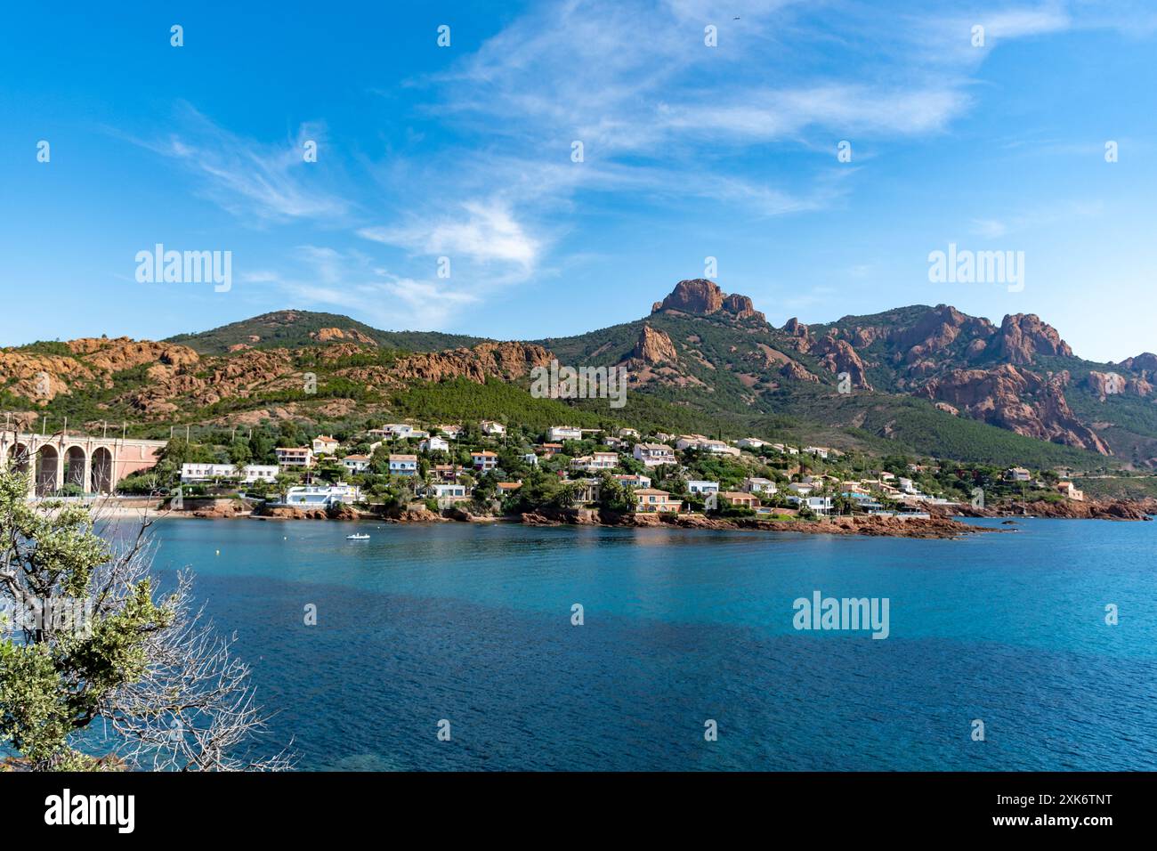 Views along Corniche d’Or or Corniche de l’Esterel beautiful coastal ...